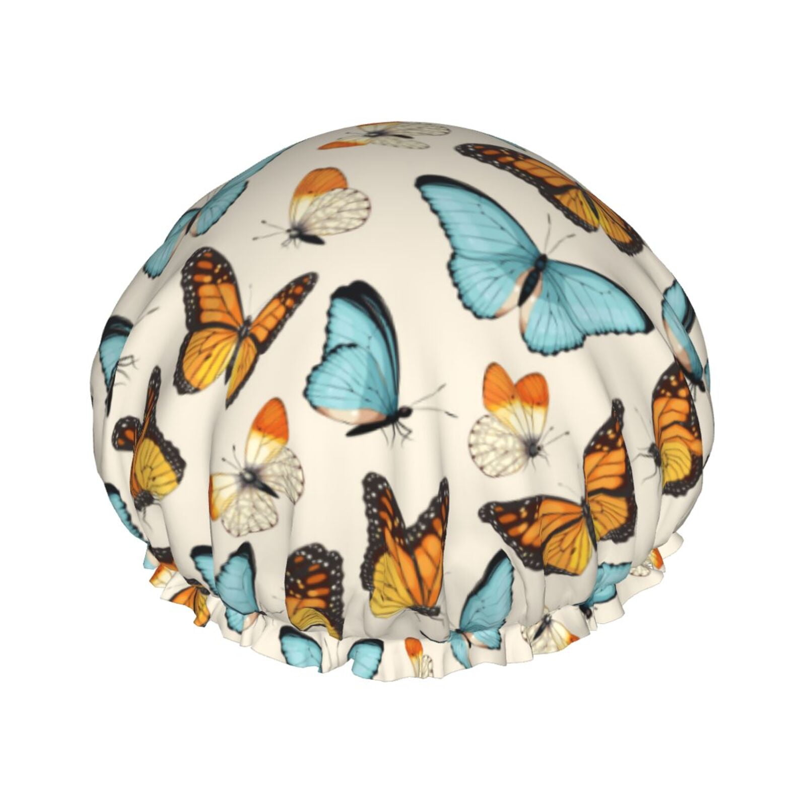 Hair Cap for Shower - Butterflies (2) Large Shower Cap Reusable ...
