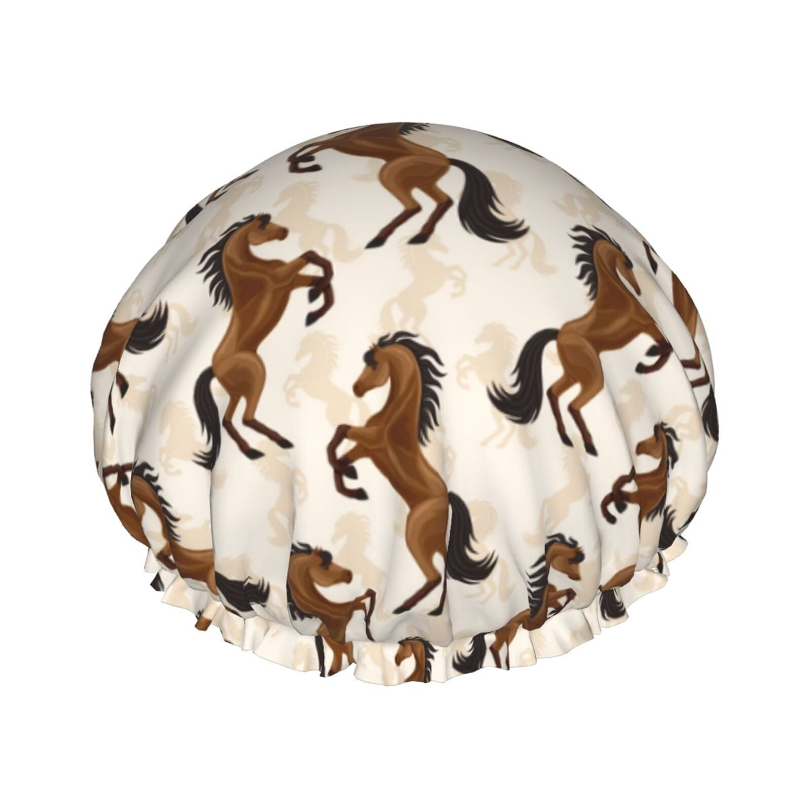 Hair Cap for Shower - Classic Standing Horse Large Shower Cap Reusable ...