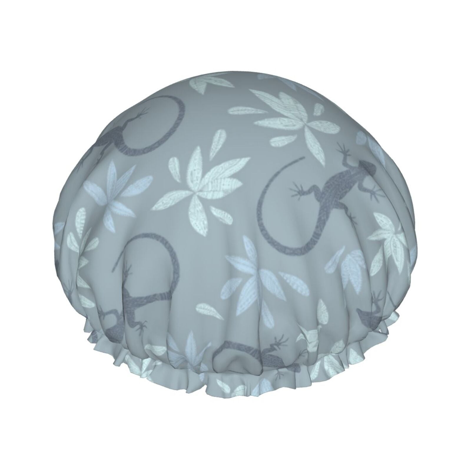 Hair Cap for Shower - Gecko Lizard Leaves Large Shower Cap Reusable ...