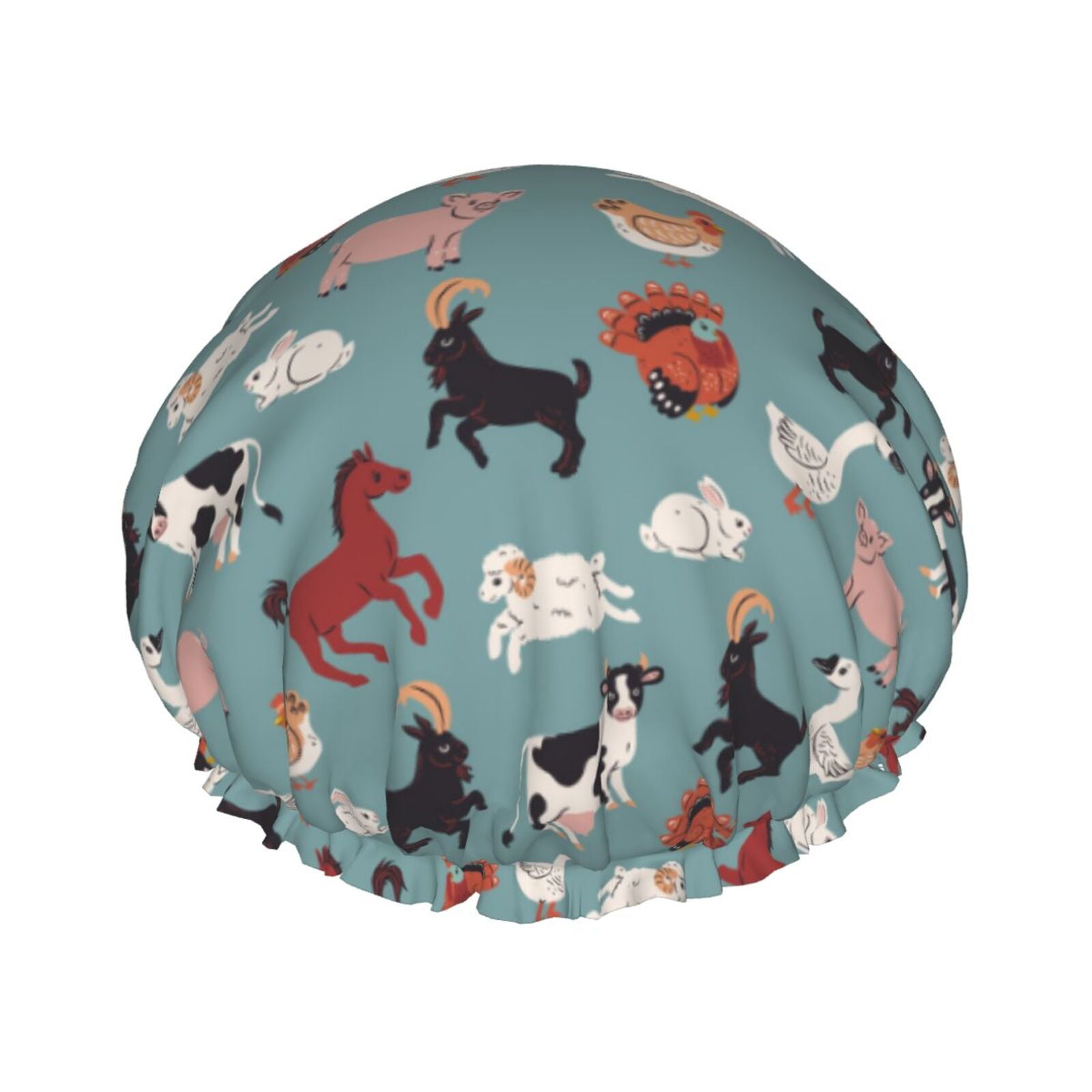 Hair Cap for Shower - Horse Cow Pig Sheep Rabbit Bird Large Shower Cap ...