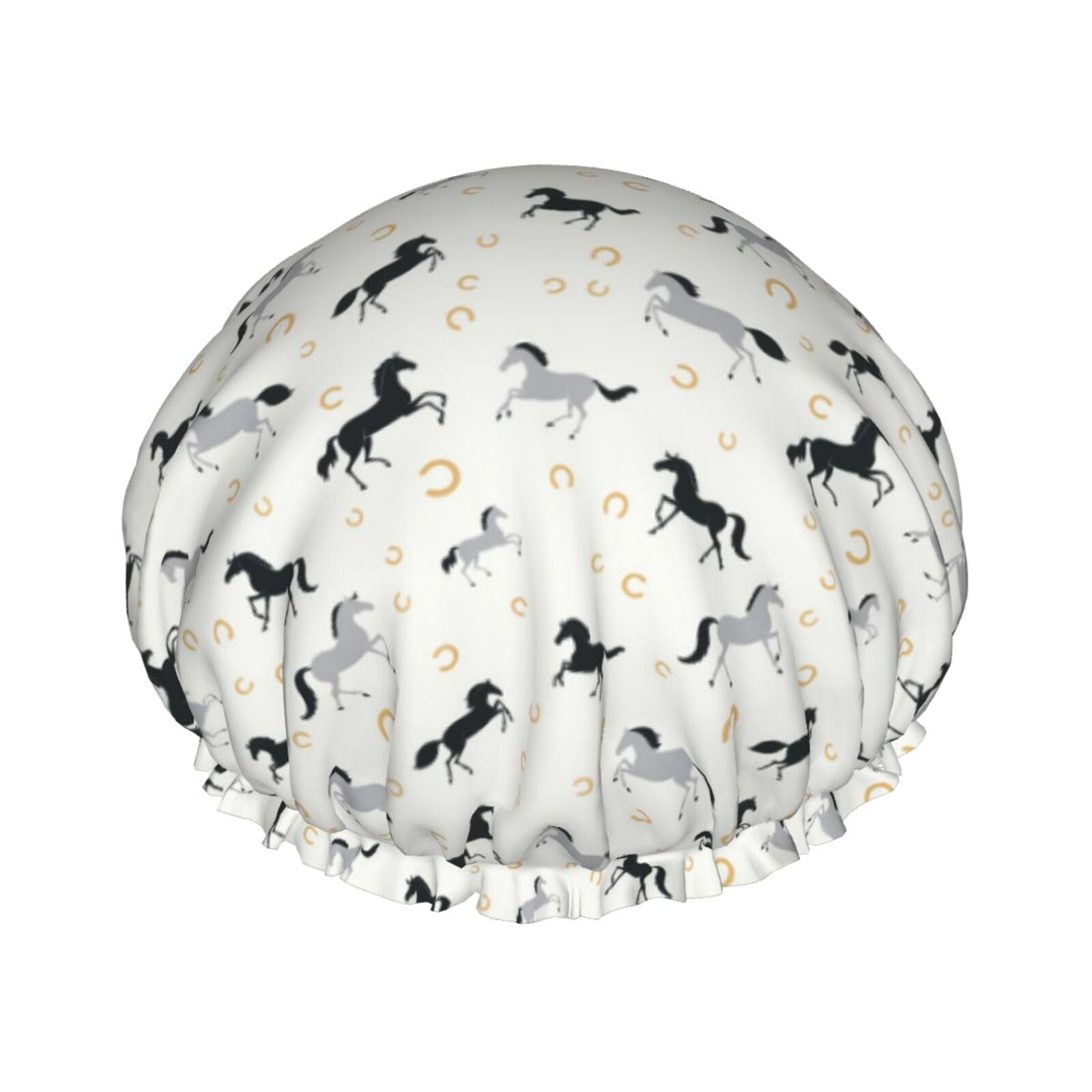 Hair Cap for Shower - Minimalist Cartoon Horse Large Shower Cap ...