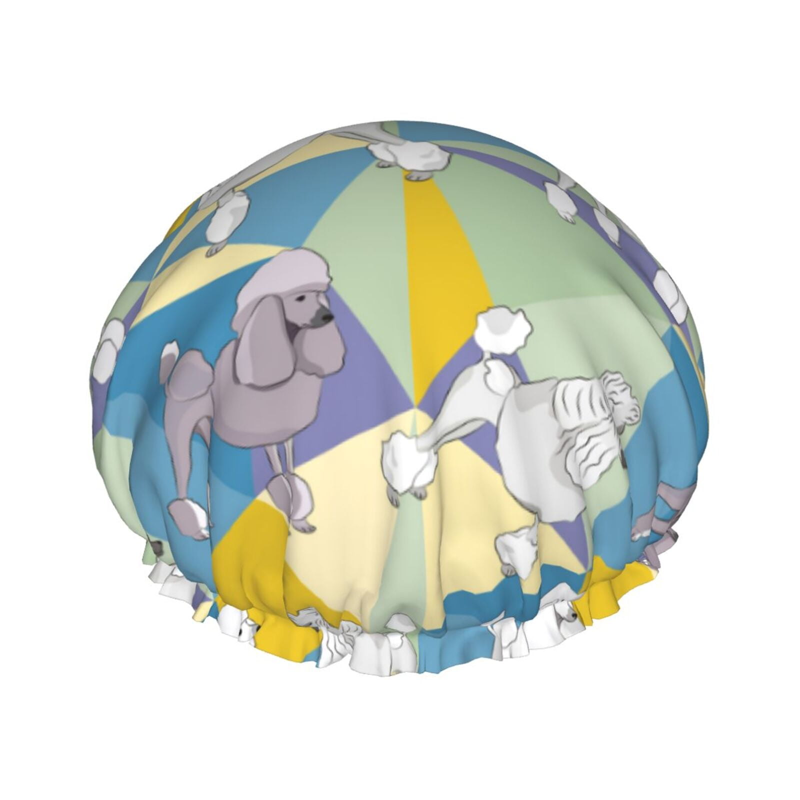 Hair Cap for Shower - Multicolor Cute Poodle Dog Large Shower Cap ...