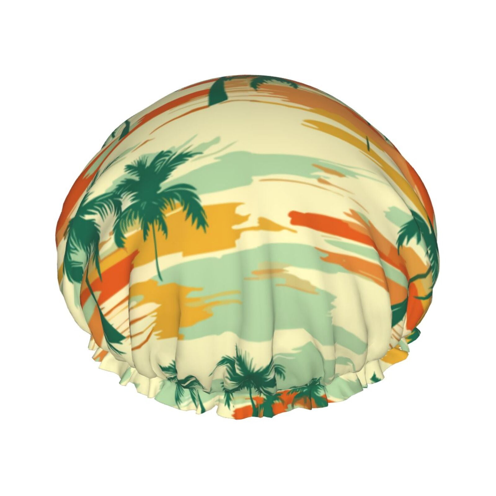 Hair Cap for Shower - Palm tree_AM Large Shower Cap Reusable Waterproof ...