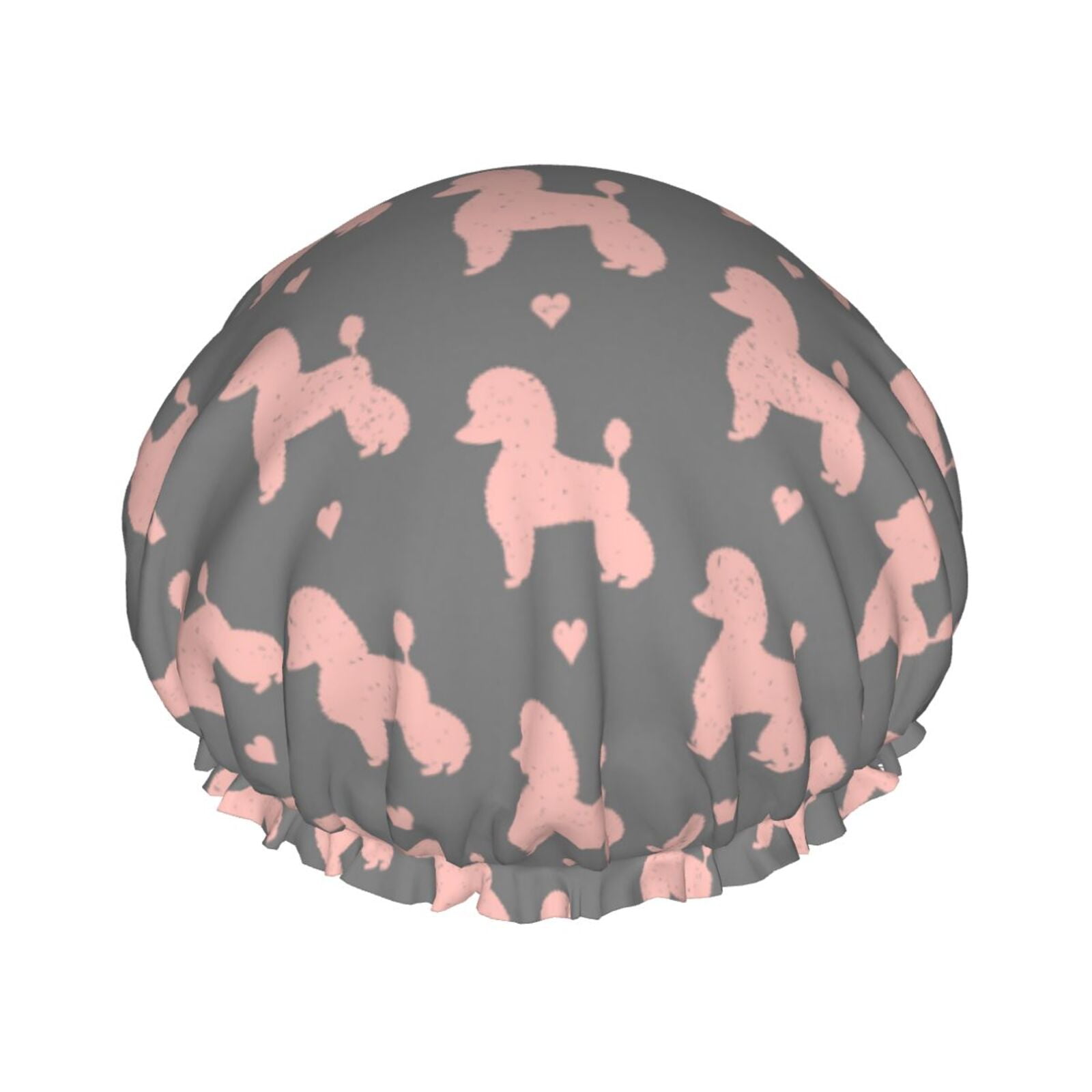 Hair Cap for Shower - Pink Cute Poodle Dog Large Shower Cap Reusable ...