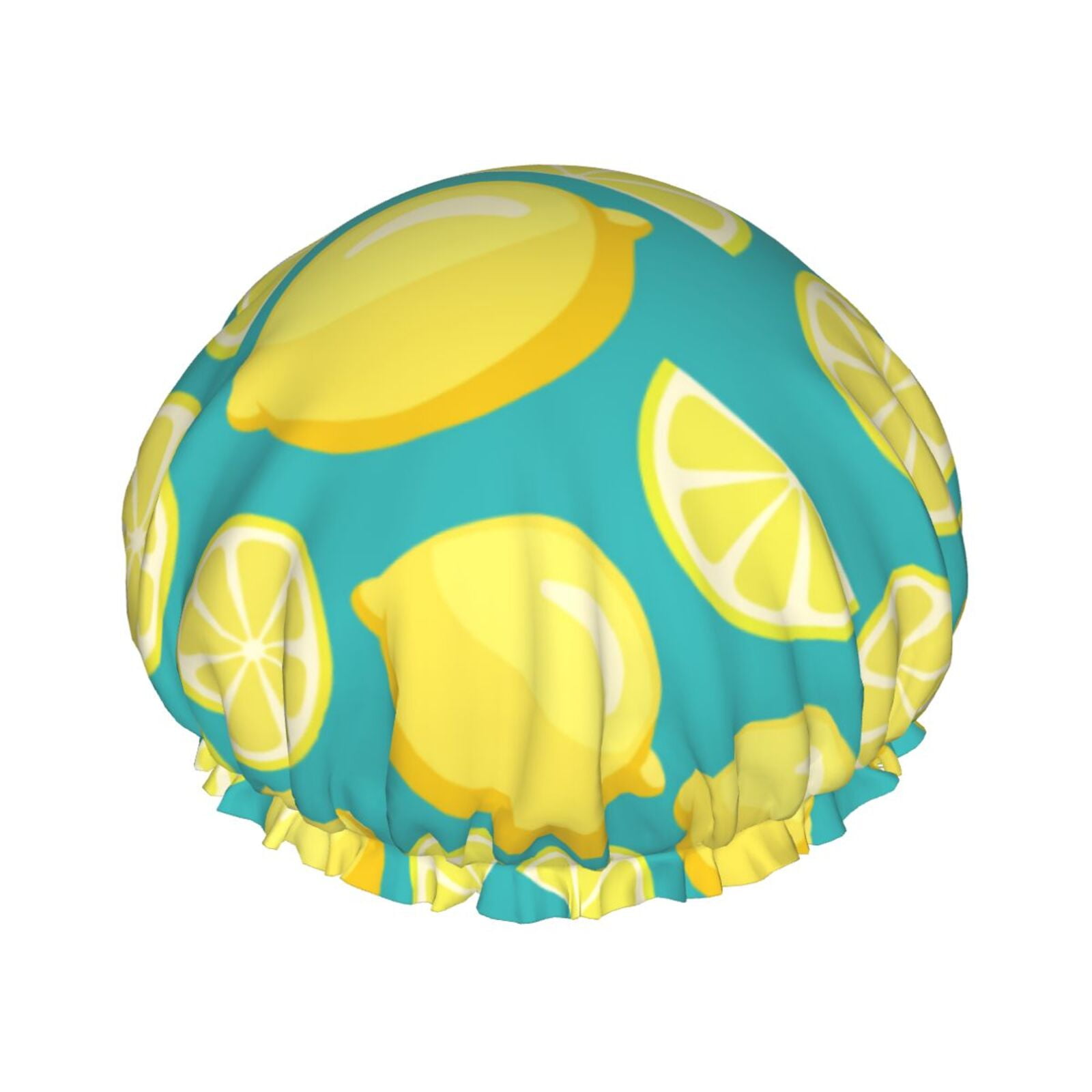 Hair Cap for Shower - cartoon Lemon blue Large Shower Cap Reusable ...