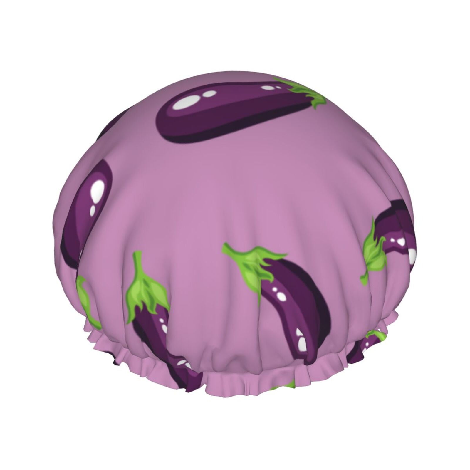 Hair Cap for Shower - purple Eggplant Pattern Large Shower Cap Reusable ...