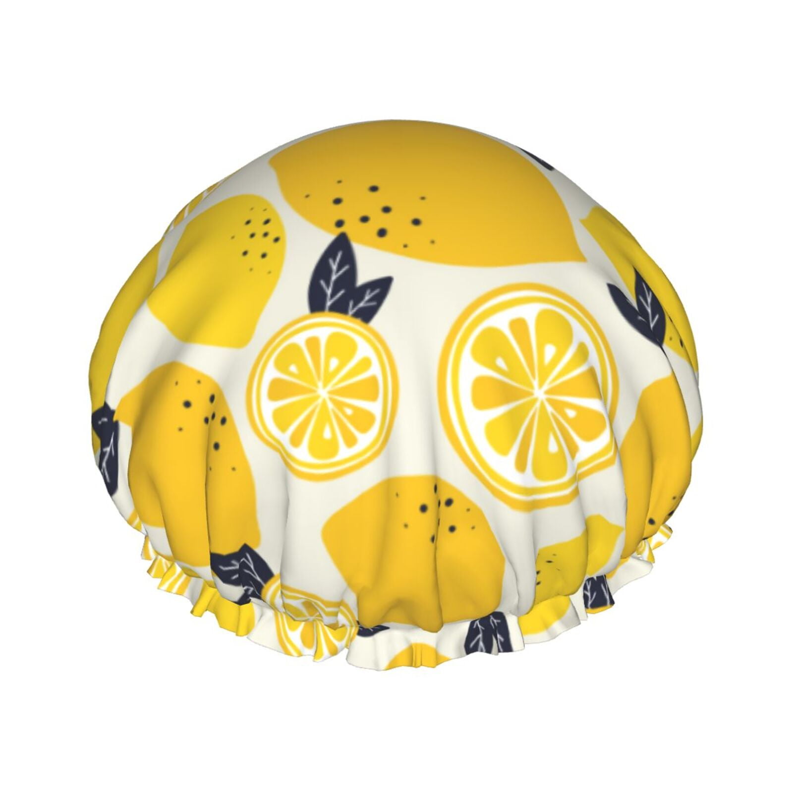 Hair Cap for Shower - yellow Lemon pattern Large Shower Cap Reusable ...