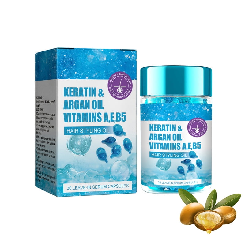 Hair Capsule,Hair Serum -Keratin Argan Oil Vitamins Hair Styling Oil ...