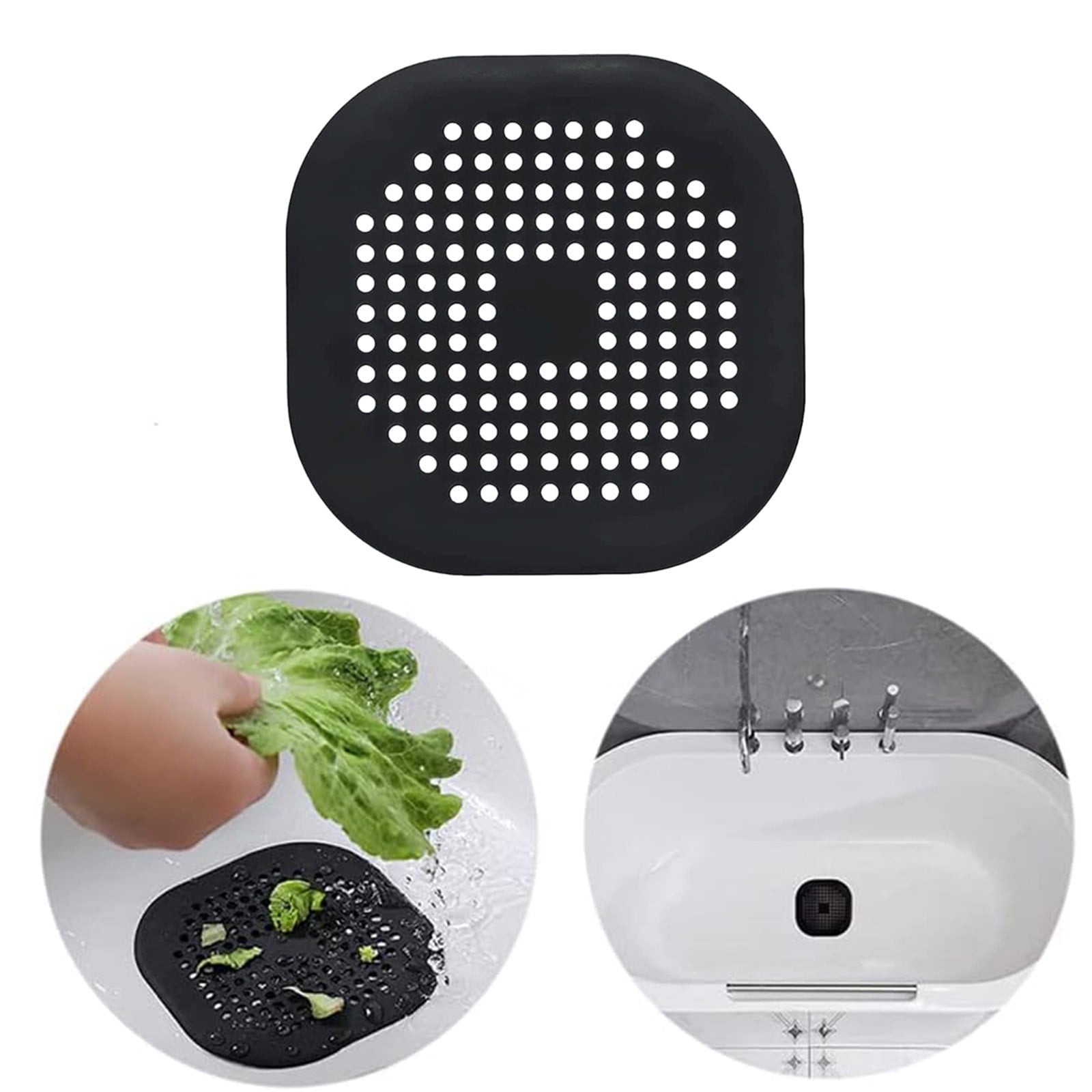 Hair Catcher Drain Cover Silicone Strainer | Shower Sink Bathtub ...