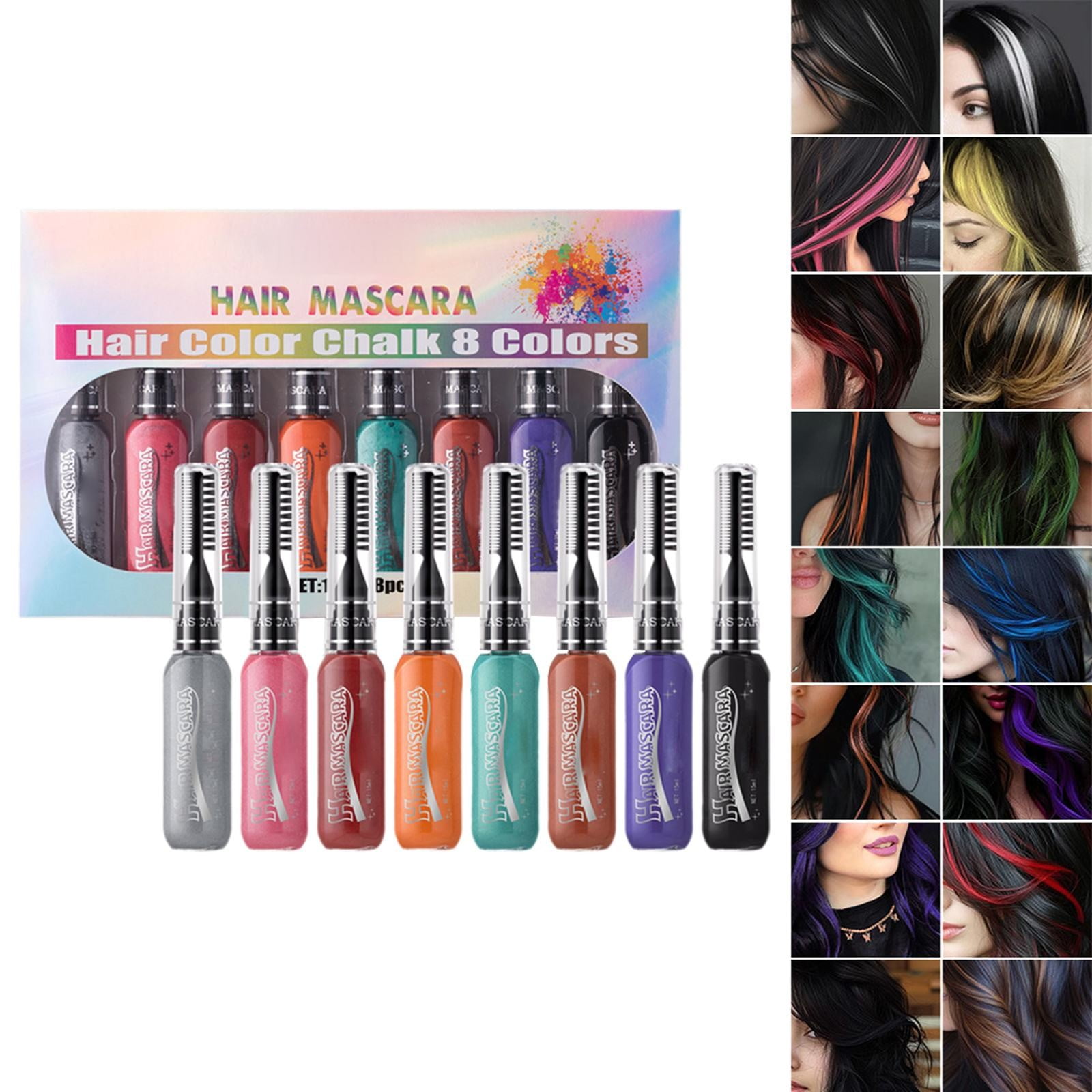 Hair Chalk 8pcs Temporary Hair Color For Kids Washable Hair Mascara For ...