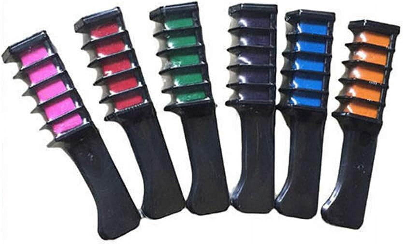 Hair Chalk Comb，6 Color Hair Dye Hair Color Brush Glitter Paint Bright ...