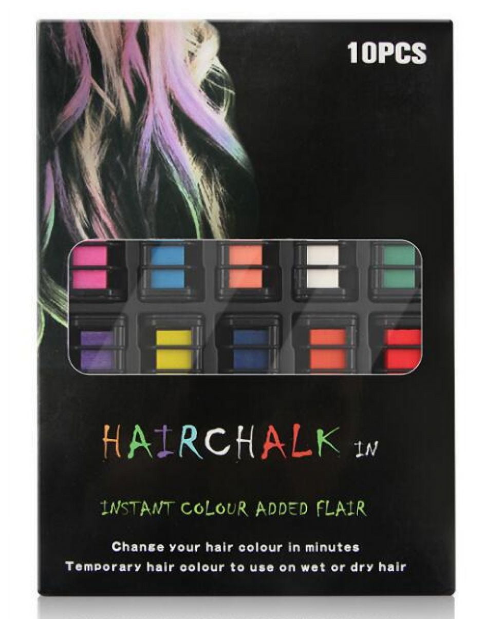 Hair Chalk Comb Set – Nontoxic Temporary DIY Rainbow Highlighting Dye ...