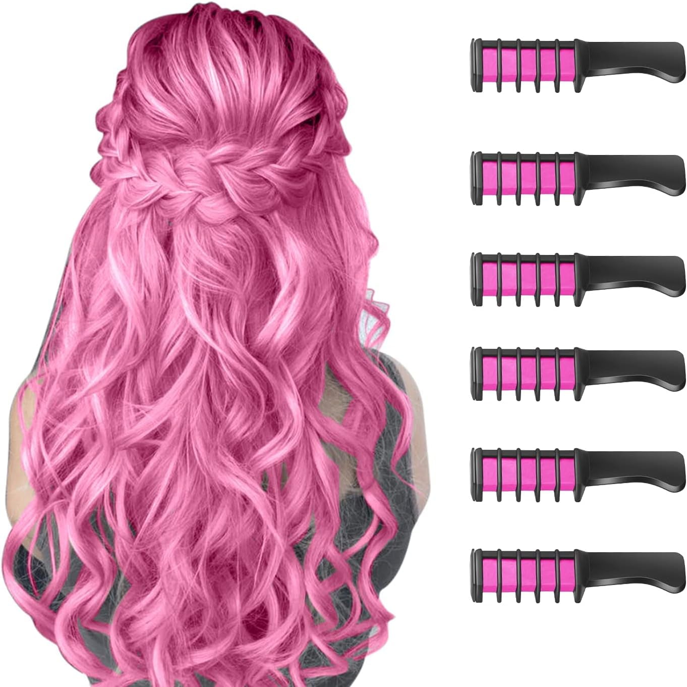 Hair Chalk for Kids Girls, Temporary Bright Hair Color Dye for Kids ...