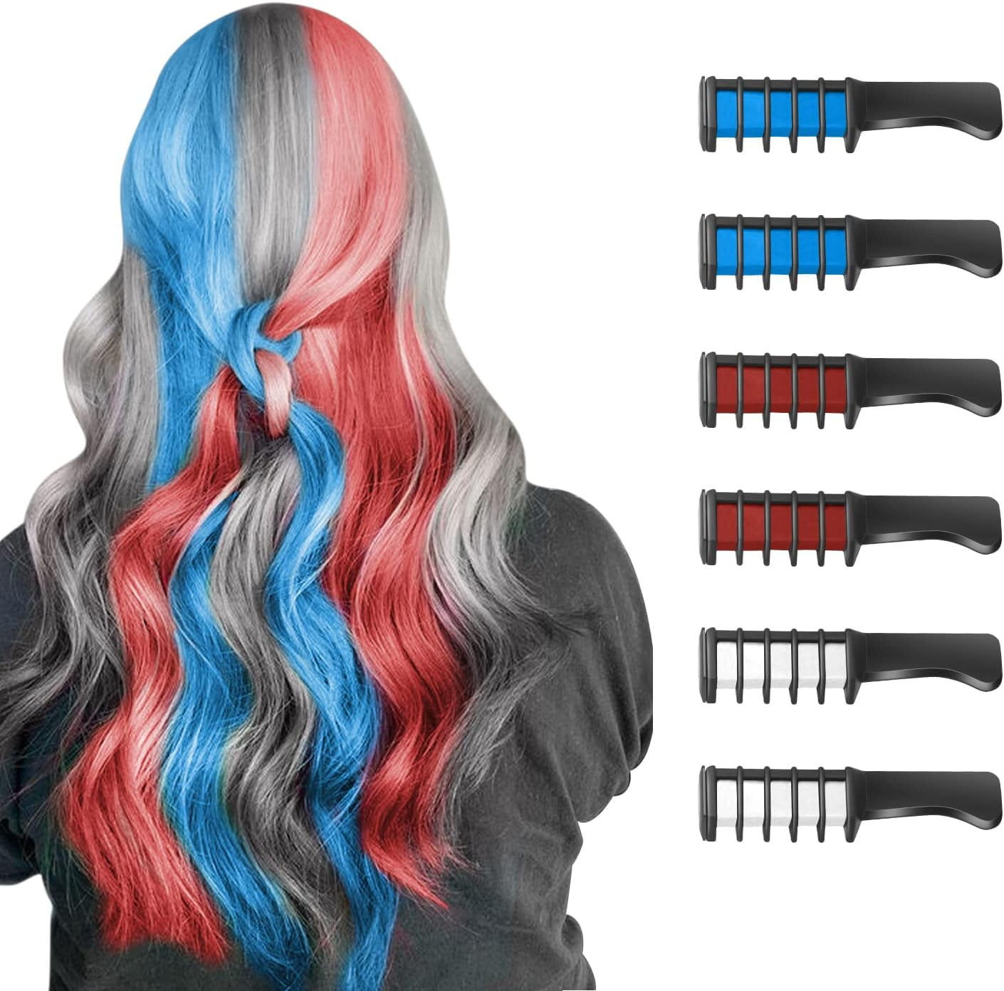 Hair Chalk for Kids Girls, Temporary Bright Hair Color Dye for Kids ...