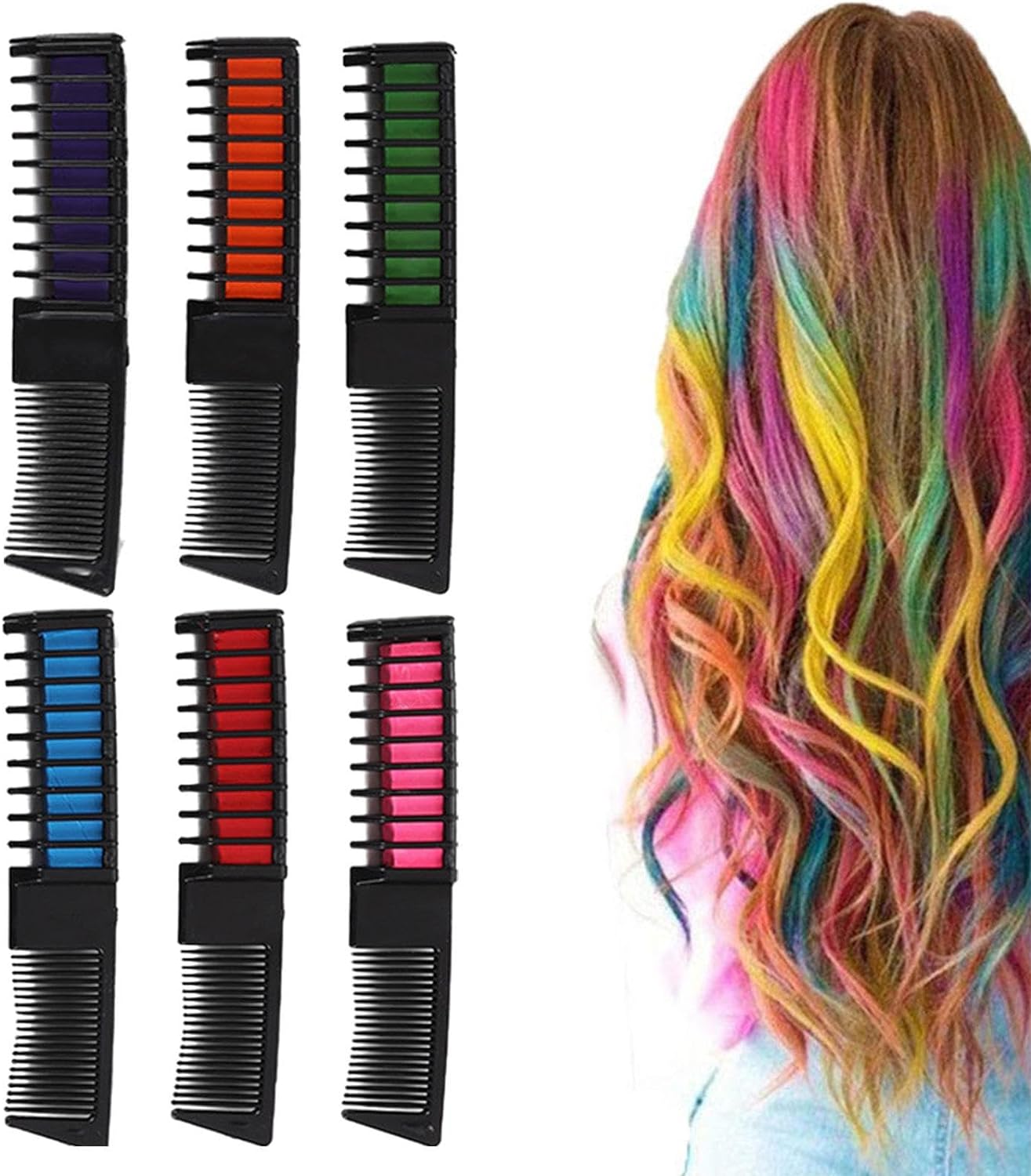 Hair Chalk for Girls Washable, Washable Temporary Hair Color for Kids ...