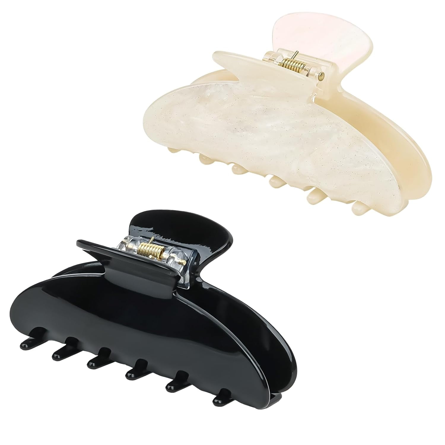 Hair Claw Clips, Acrylic Non-slip Clips for Thick Hair (Black & White ...
