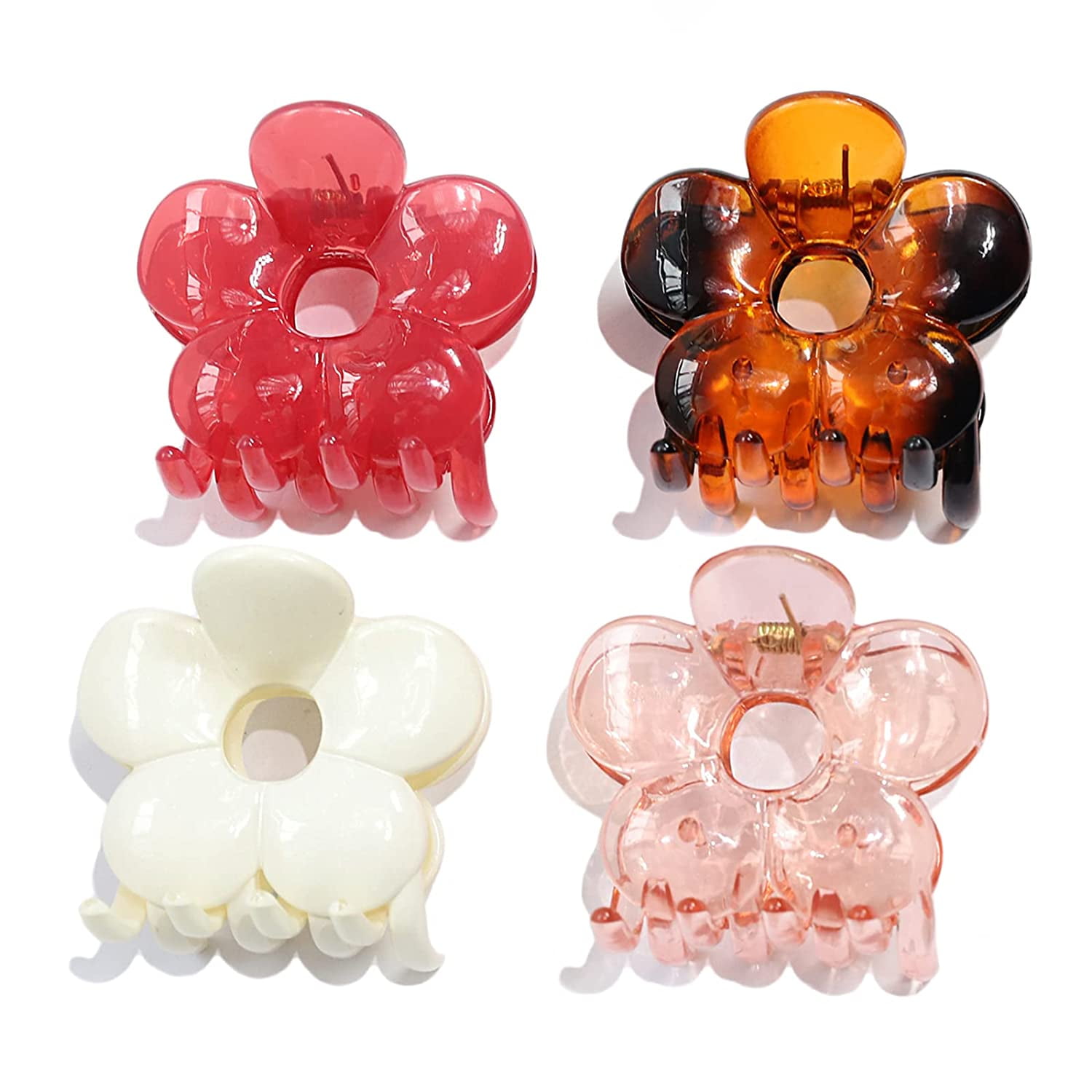 Hair Claw Clips Flower Hair Clips Plastic No Slip Tortoise Hair Clamps ...