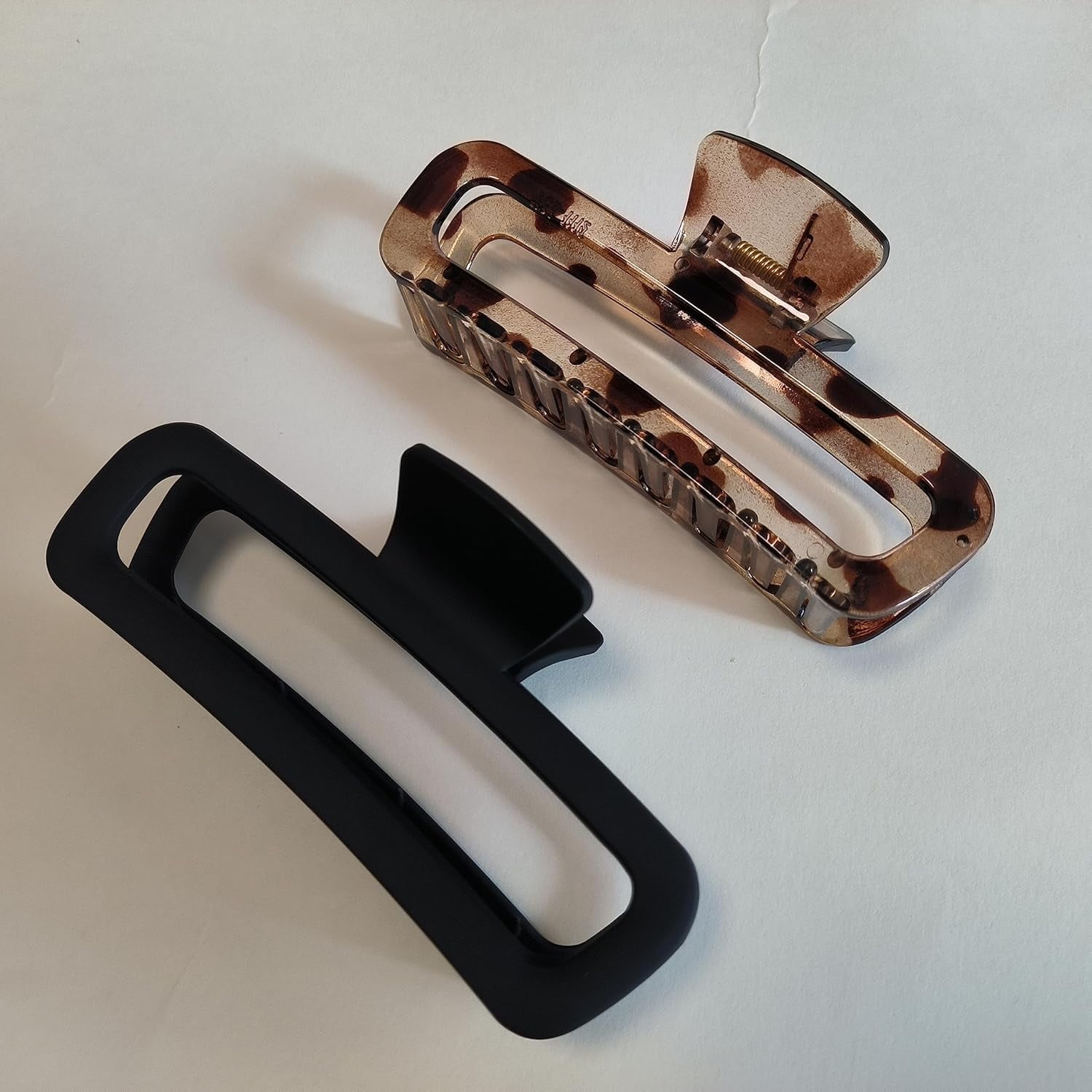 Hair Claw Clips Unbreakable Square Rectangle Clip Clamp Neutral Colors ...