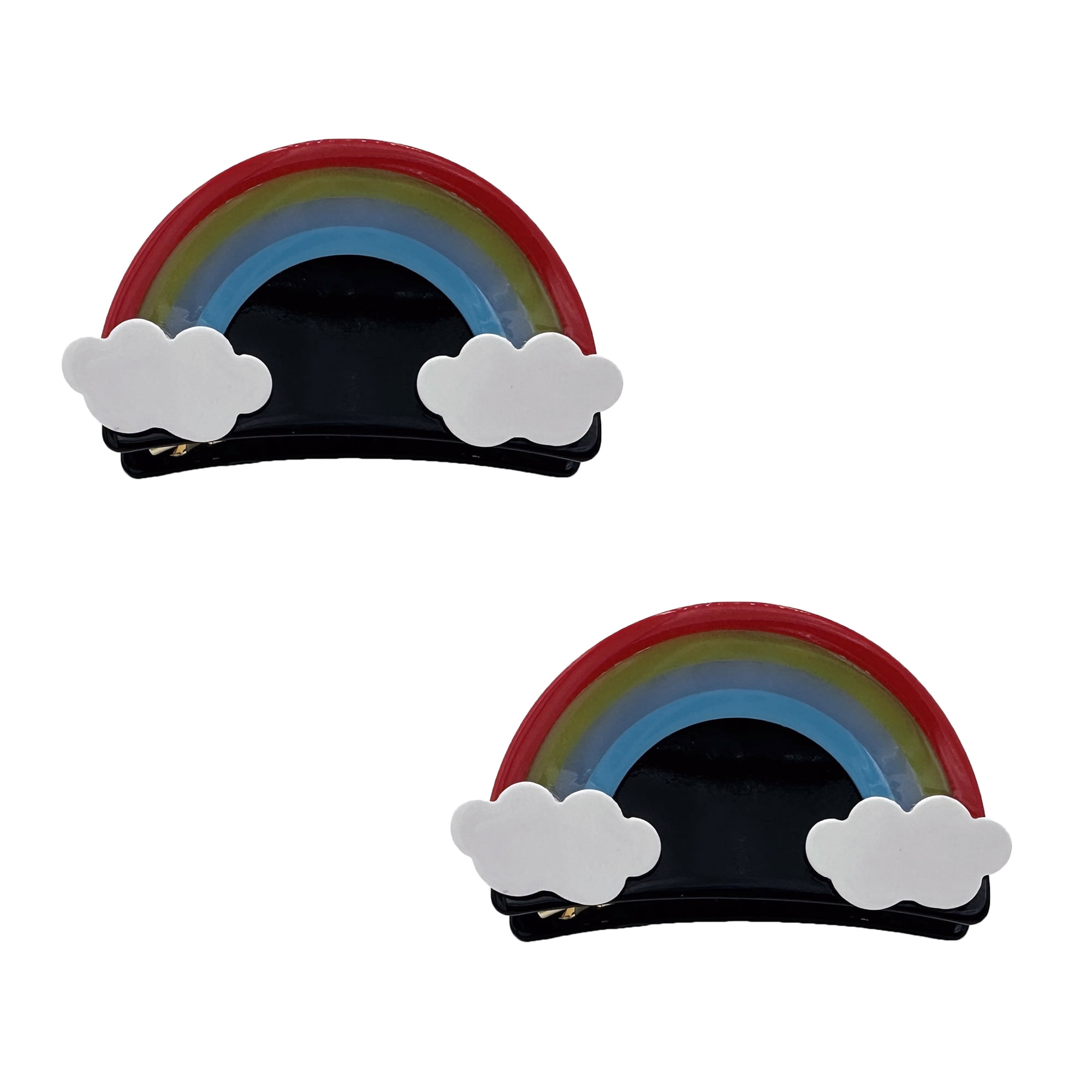 Hair Claw Two Pack Rainbow Acrylic Hair Claws Cute Clips for Women ...