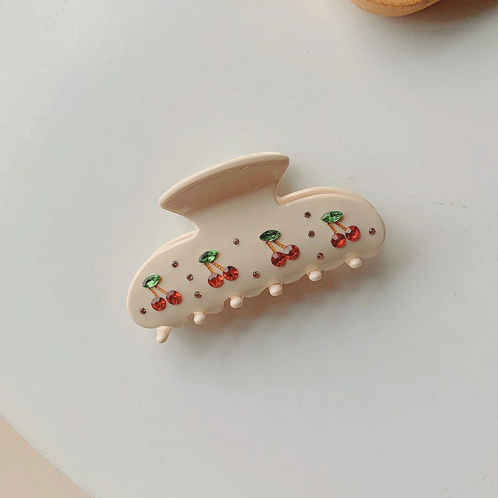 Hair Claws, Cherry Hair Clips Barrettes Acetate Rhinestones Simple Cute ...