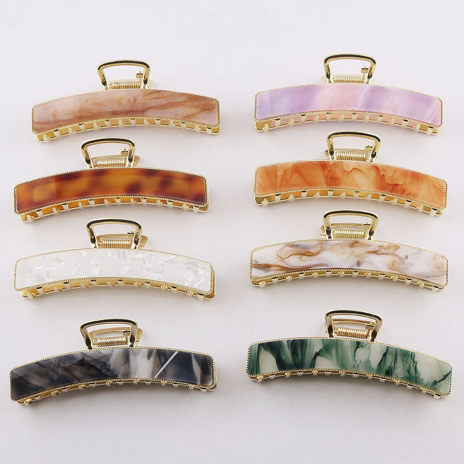 Hair Claws, Hair Clips Barrettes Acrylic Simple Cute French Design Big ...