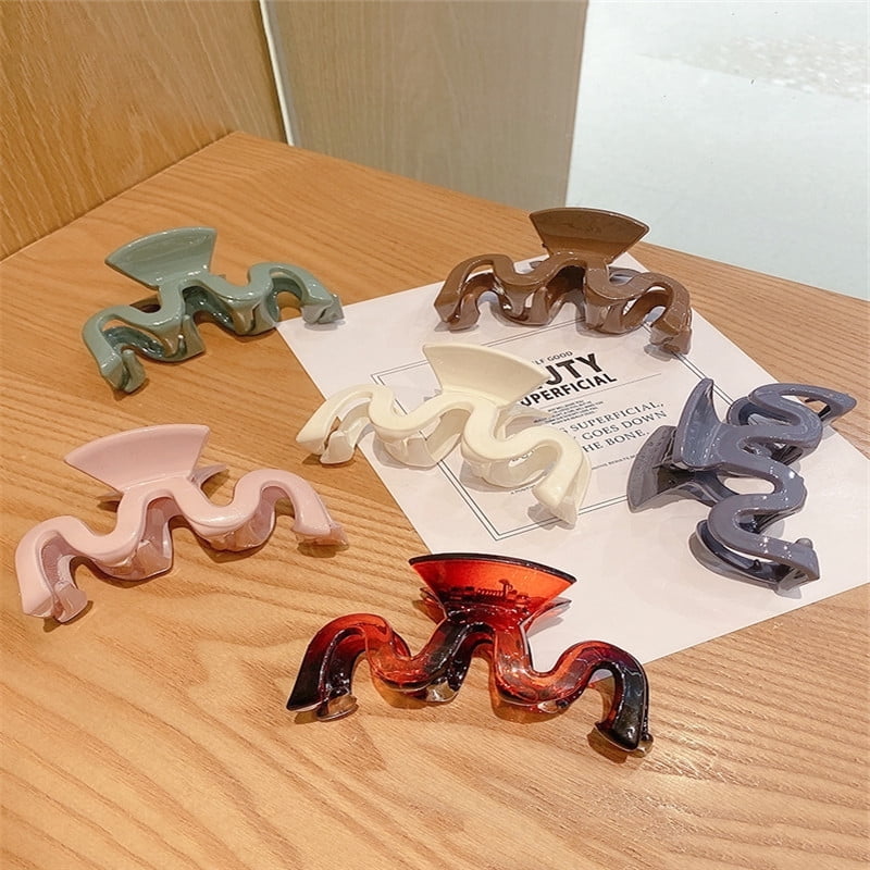 Hair Claws, Hair Clips Barrettes Acrylic Simple Cute French Design Hair ...