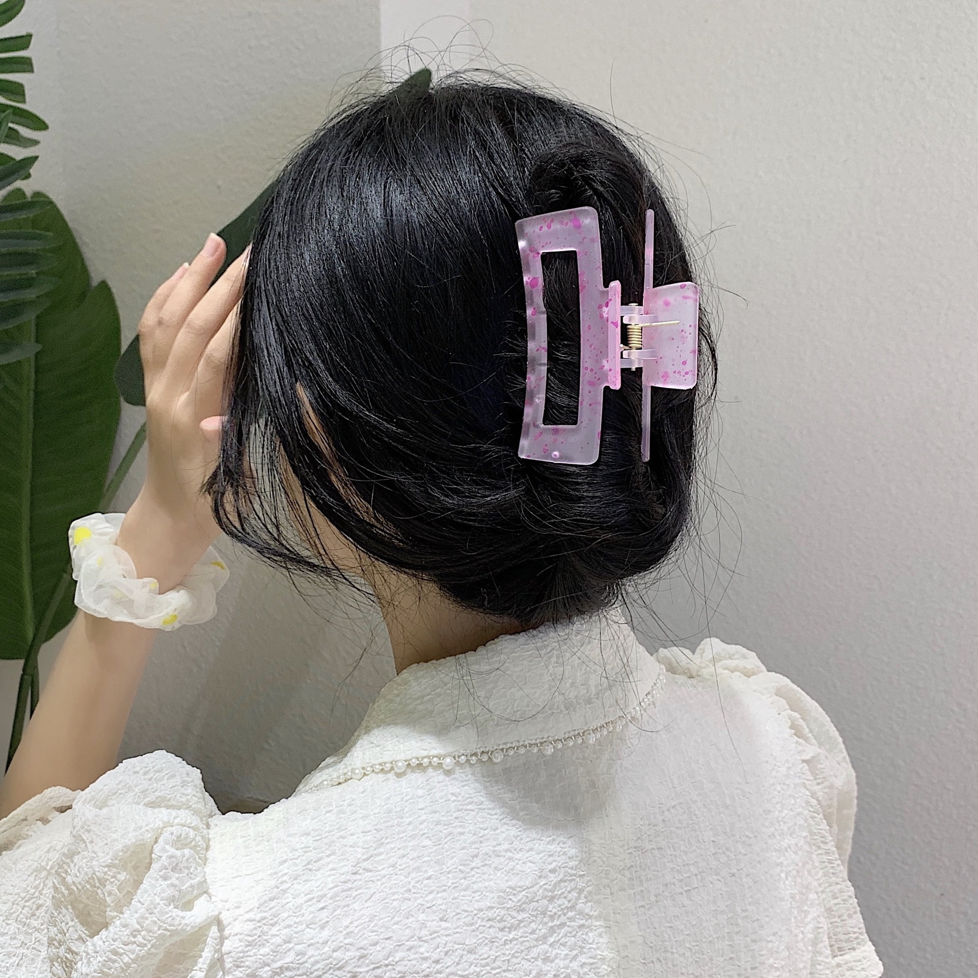 Hair Claws, Hair Clips Barrettes Acrylic Simple Matte Cute Rhinestone ...