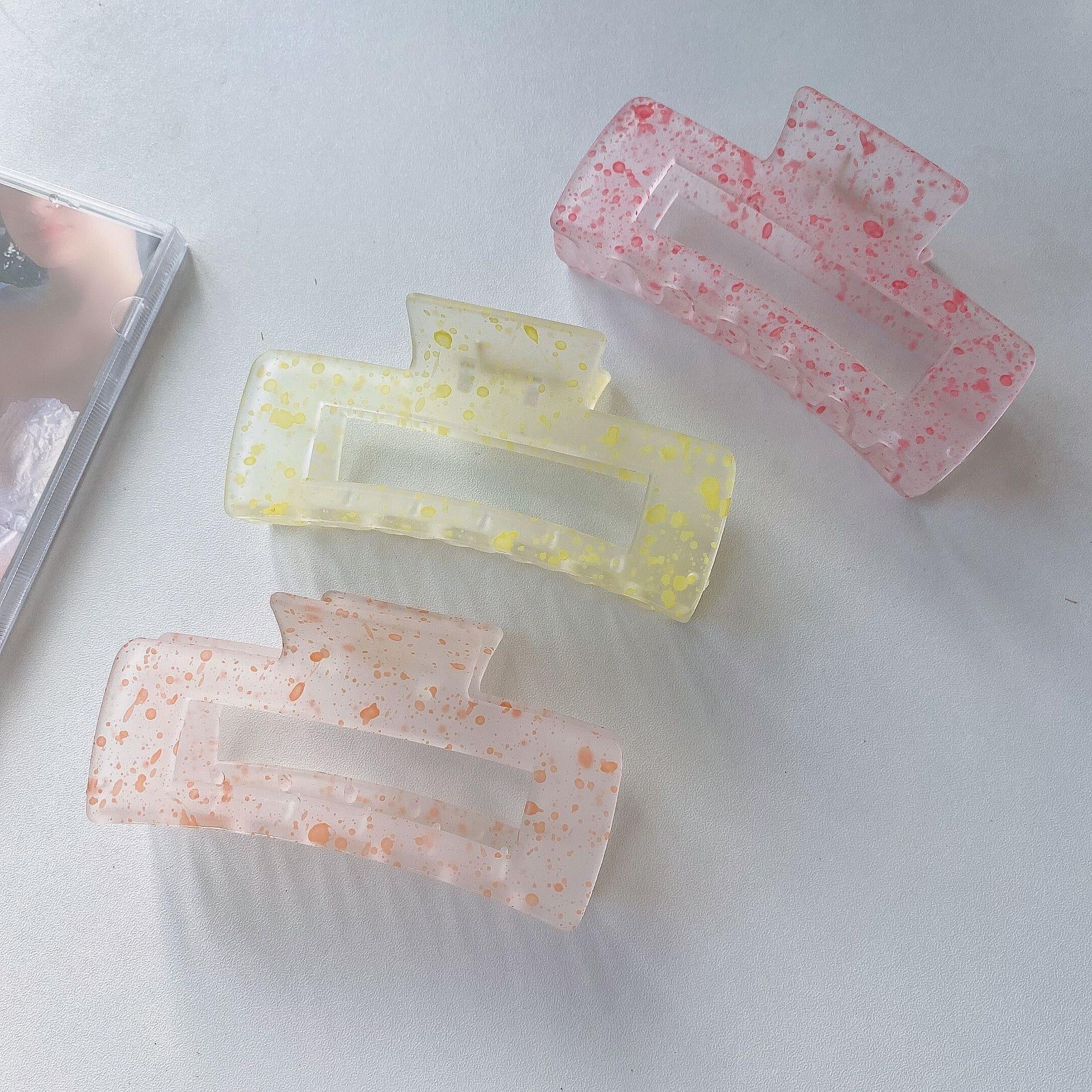 Hair Claws, Hair Clips Barrettes Acrylic Simple Matte Cute Rhinestone ...