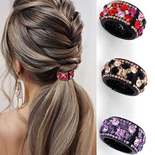 Hair Clip 3 Pcs Ponytail Cuff Hair Jewelry Ponytail Holders Hair ...