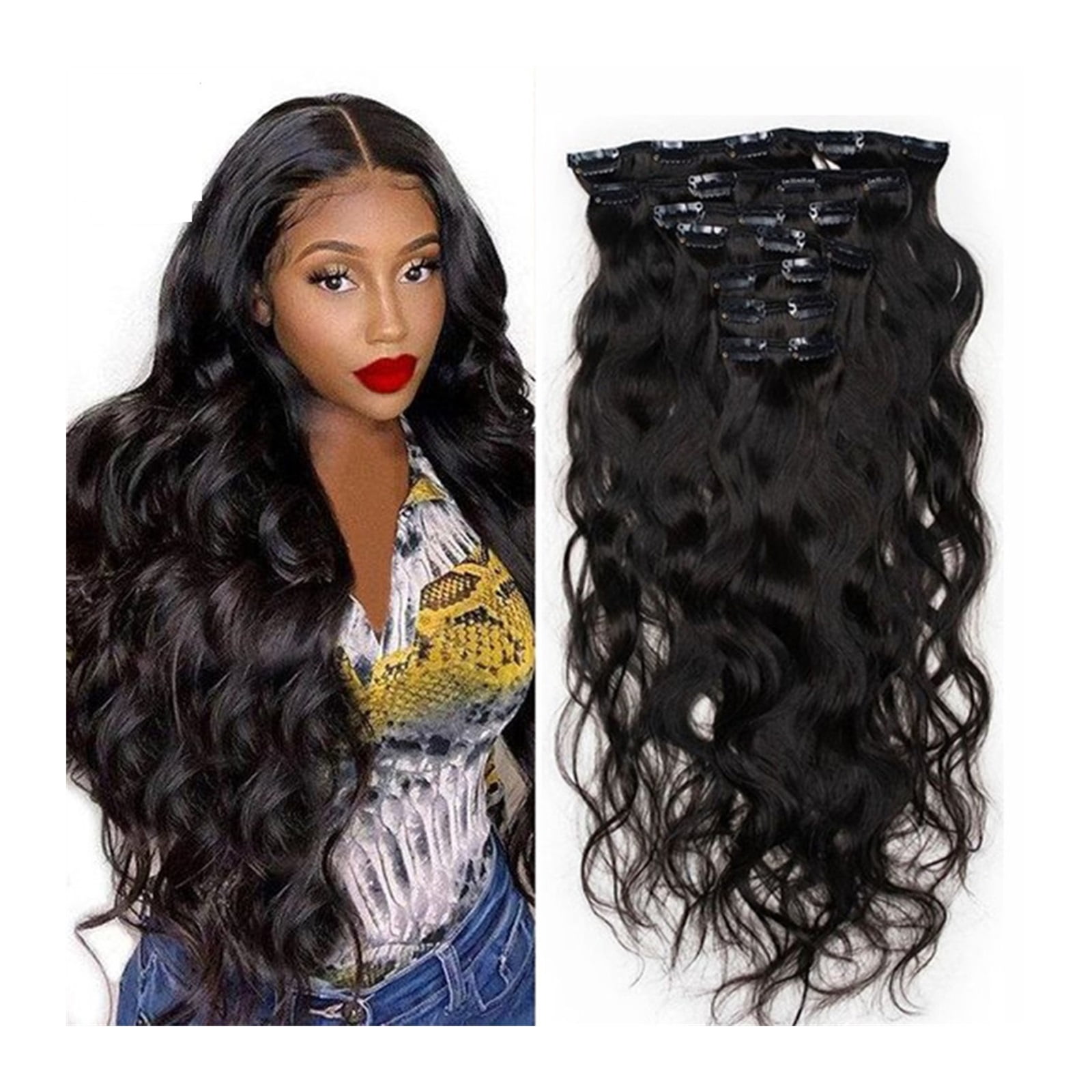 Hair Clip In Hair Extensions Real Human Hair - Body Wave Hair ...