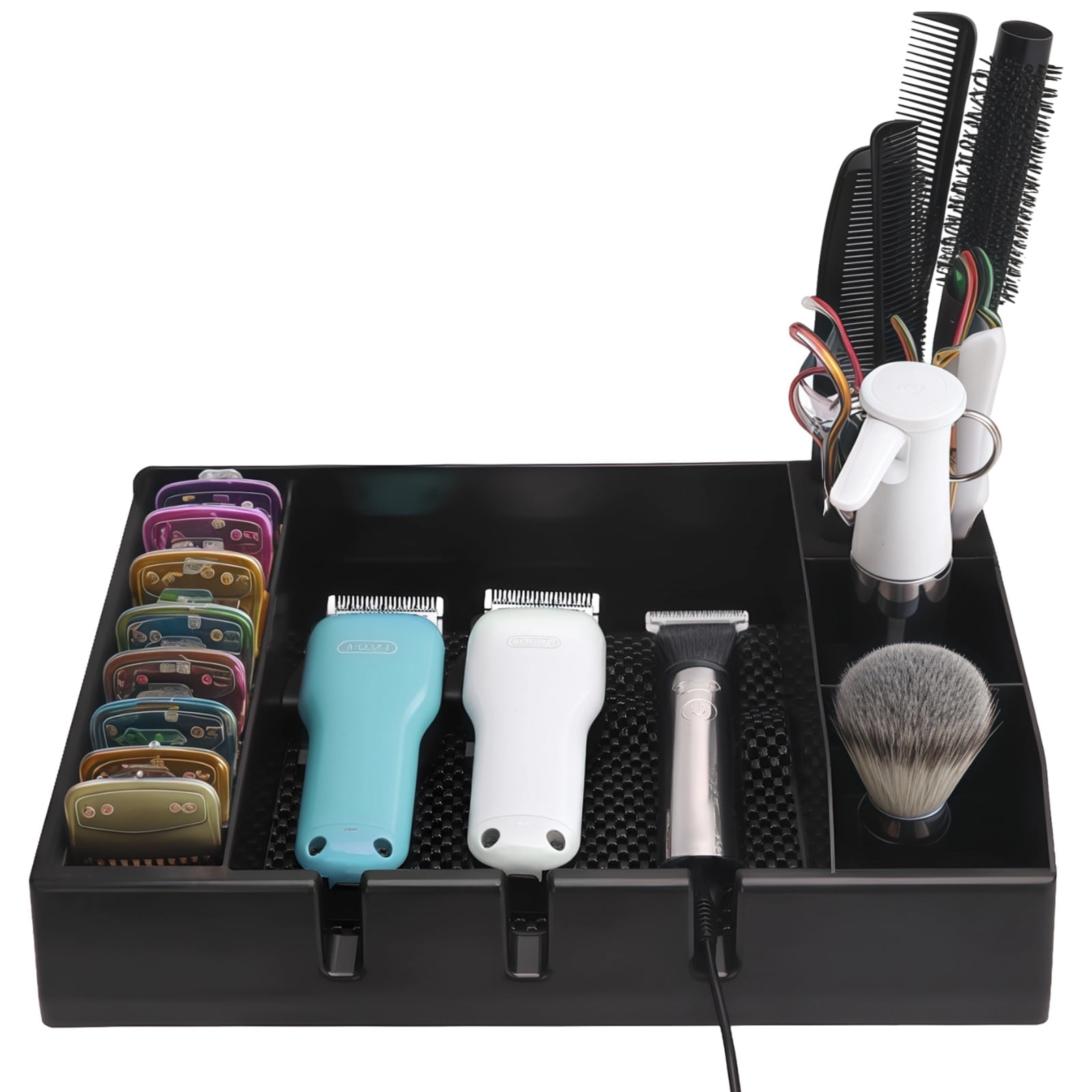 Hair Clipper Organizer Case, Plastic Non-Slip Barber Storage Tray for ...