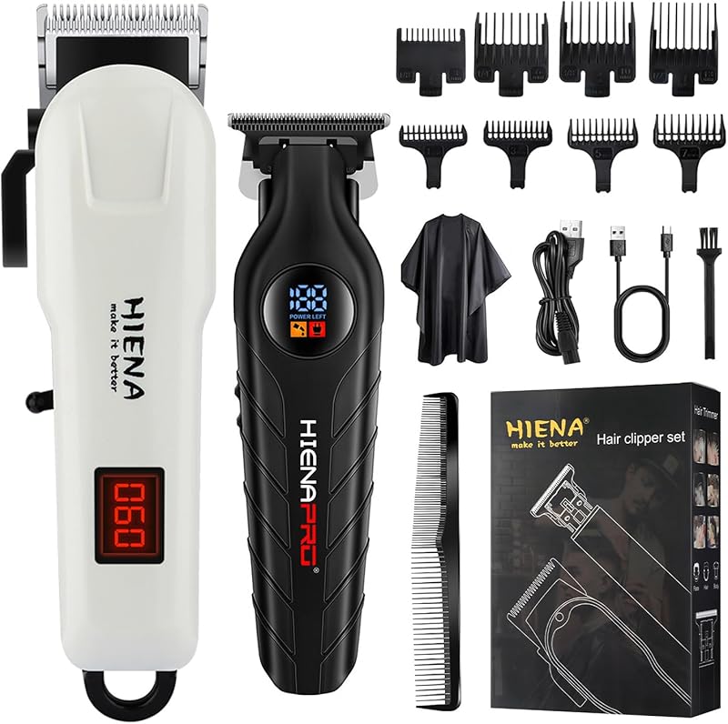 Hair Clipper and Trimmer Set Professional Cordless Hair Clipper for Men ...