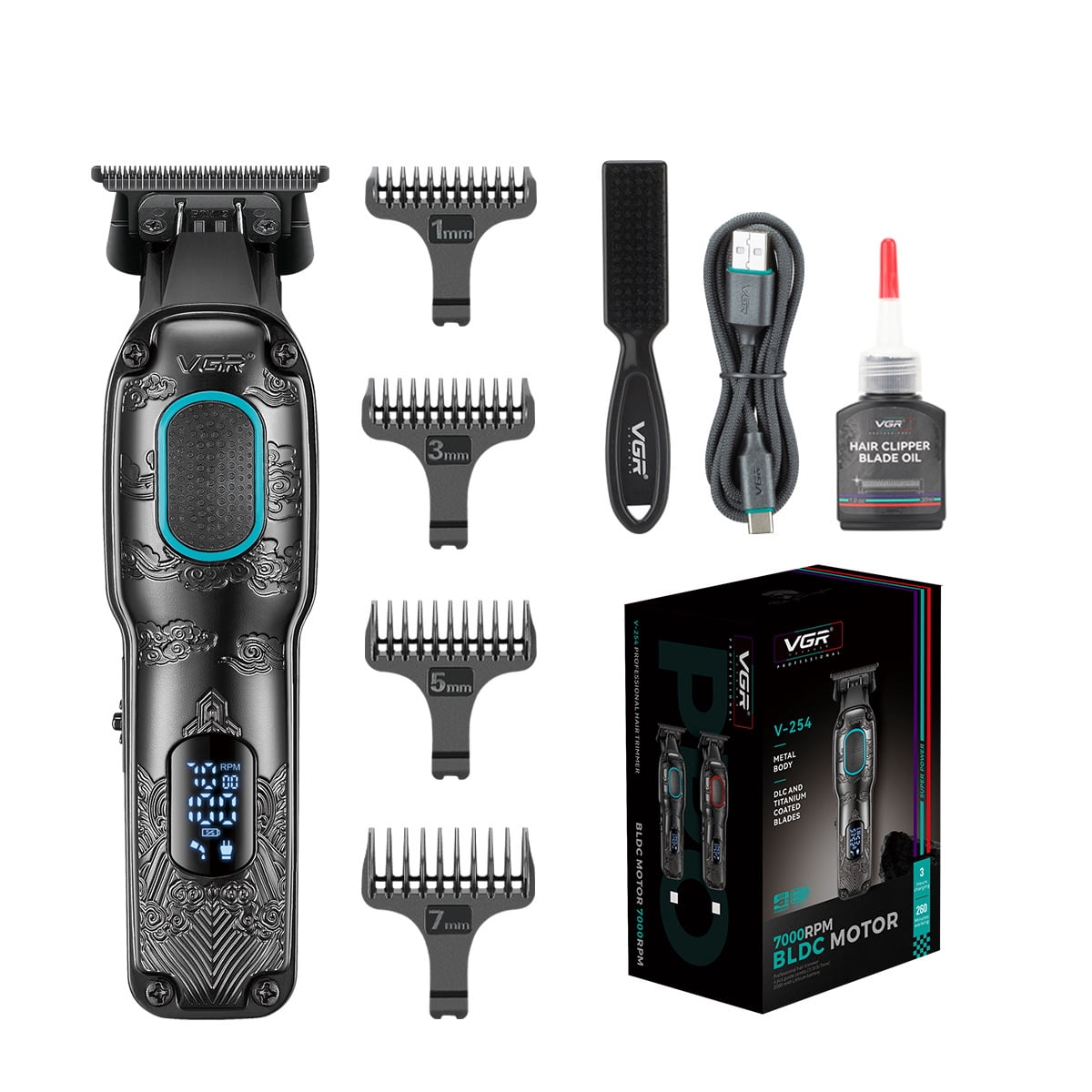 Hair Clipper for Men,TTOOGO Cordless Hair Trimmer with LED Display ...