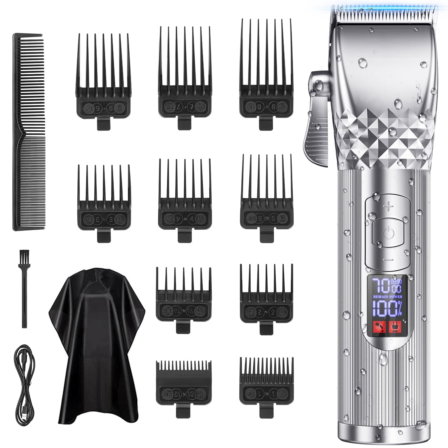 7000 RPM Wireless Men's Shaving Kit: Hair Clipper, Beard Trimmer ...