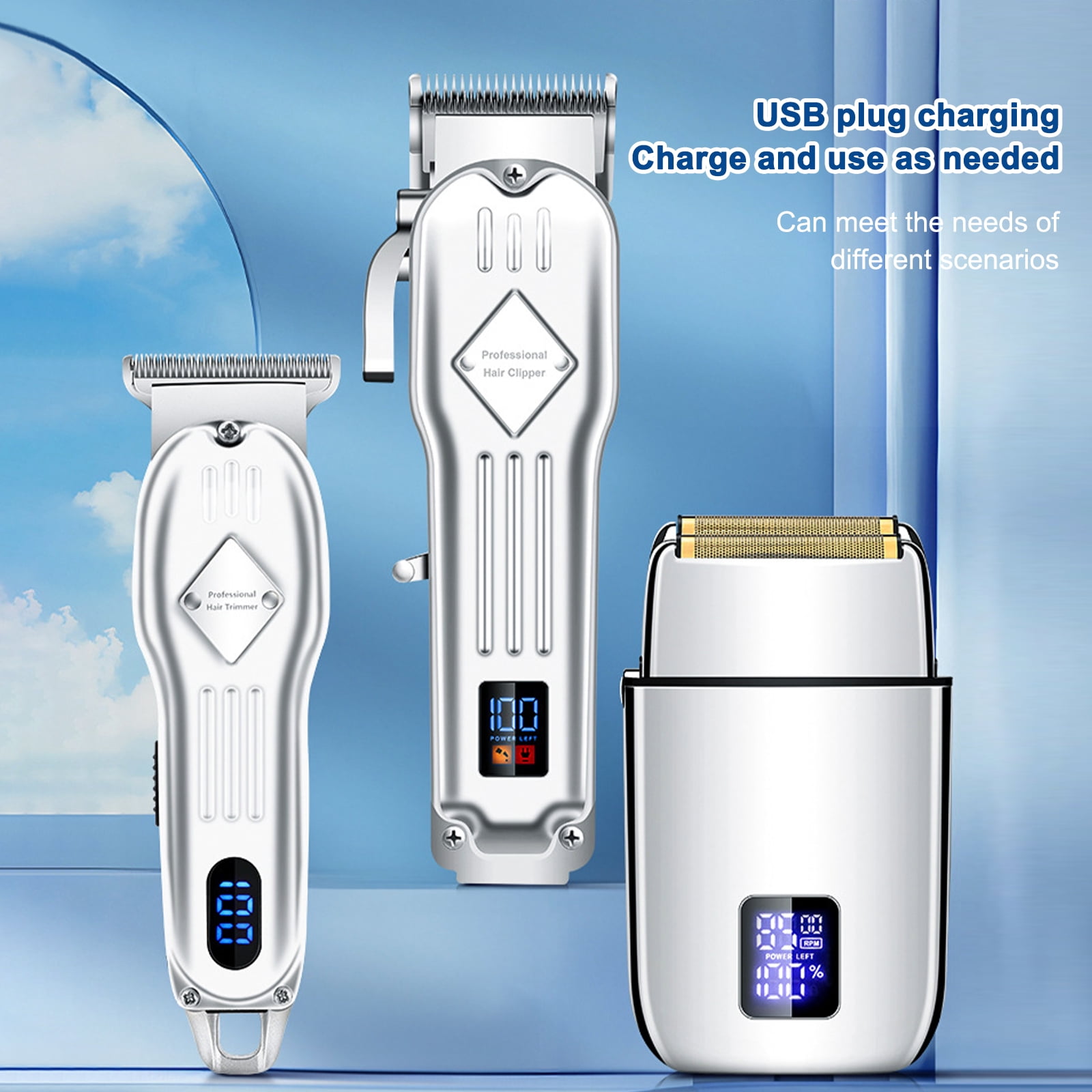 Hair Clippers,Bald Head Mens Display Clippers Men With Lcd Head Mens ...