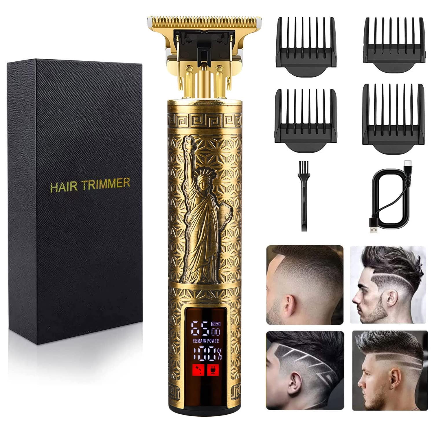 Hair Clippers for Mens Zero Gapped Cordless Hair T-Blade Professional ...