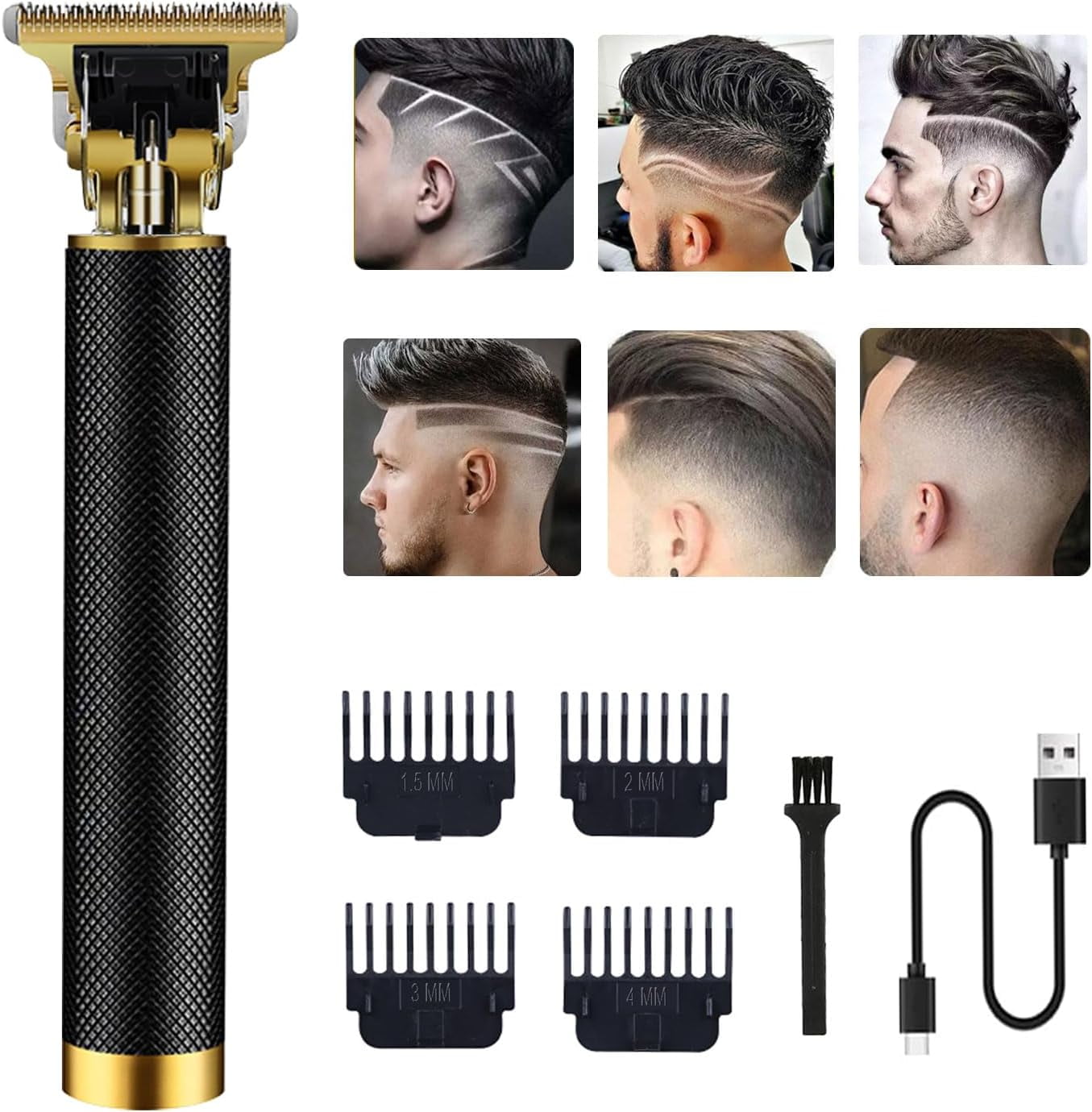 Hair Clippers for Men - Cordless Hair Trimmer Beard Trimmer , Gapped ...