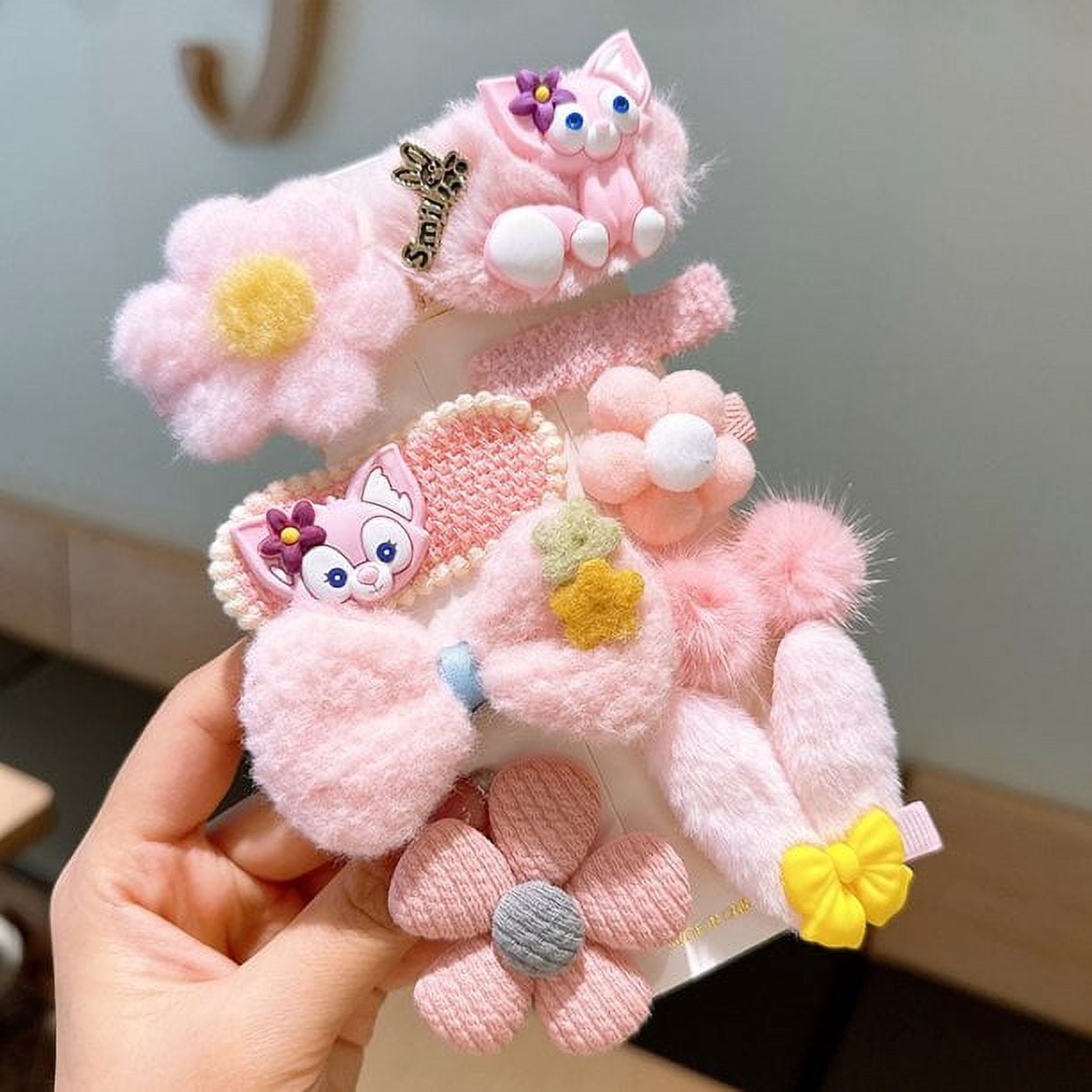 Hair Clips For Children Cute Baby Plush Small Hair Card Does Not Hurt ...
