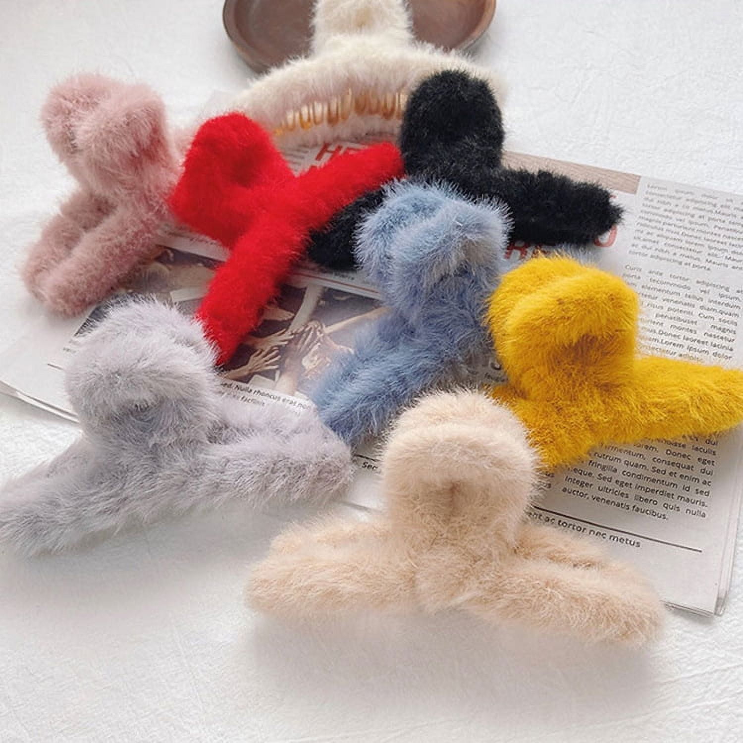 Hair Clips, GMYLE Hair Barrettes Claws Grips Fur Ribbon Simple Cute ...