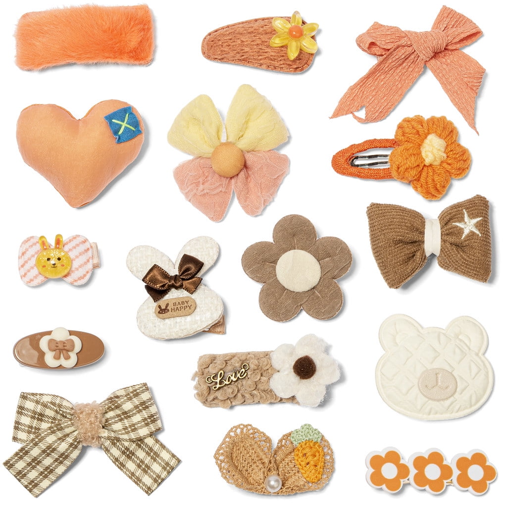 Hair Clips for Girls 16 Pcs No Slip Assorted Barrettes for Kids Bows ...
