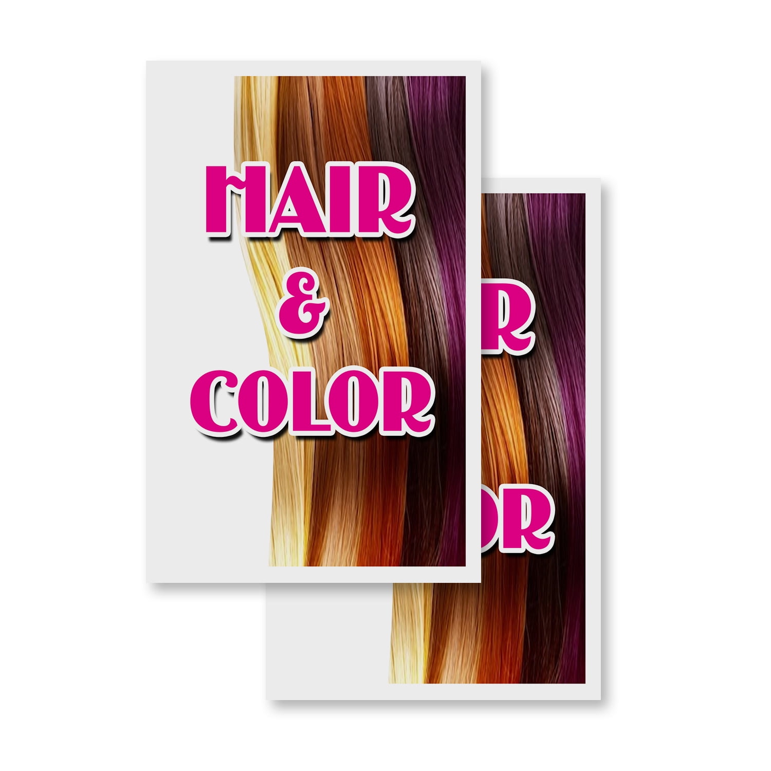 Hair & Color (2-PACK) 24" x 36" Vinyl Decals | Sign Insert Peel & Stick ...