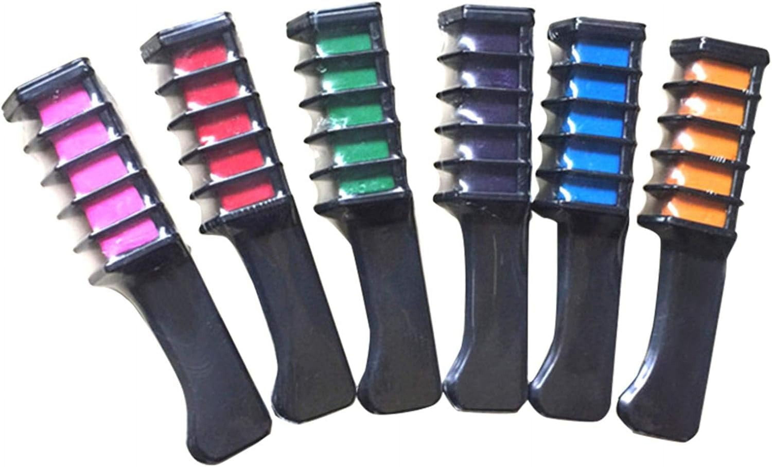 Hair Color Chalk Comb Set,6 Bright Temporary Washable Hair Color Combs ...