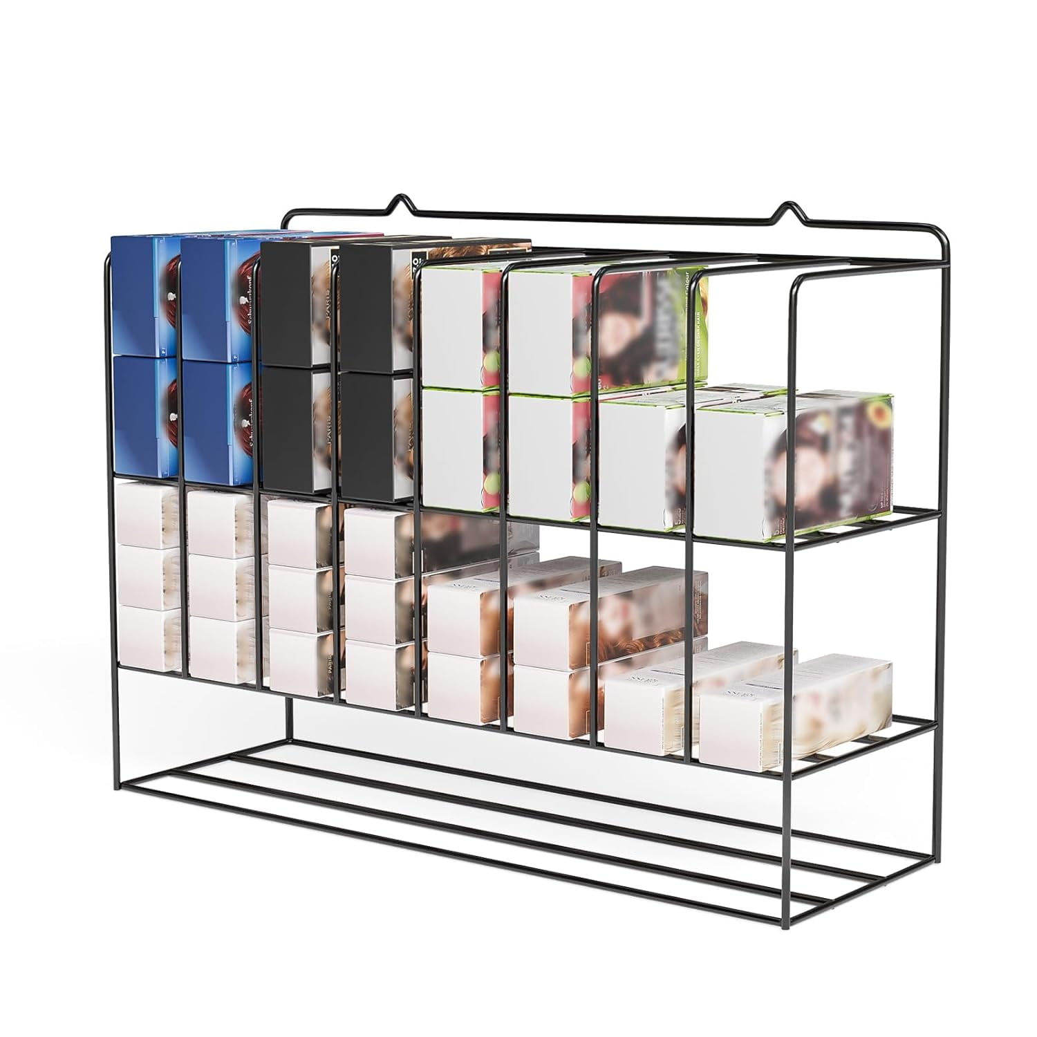 Hair Color Organizer Rack, 2 Tiers Hair Color Display Rack, Metal Salon ...