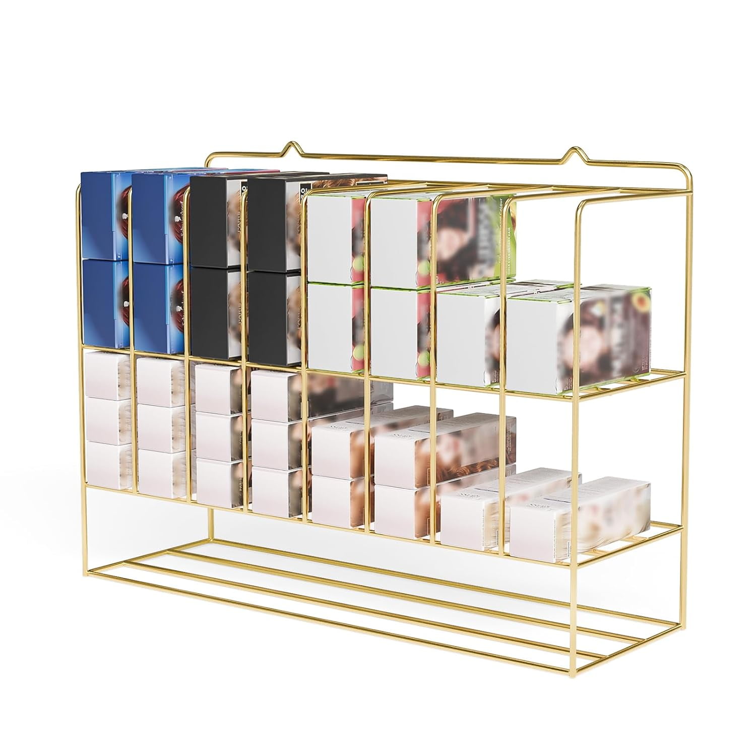 Hair Color Organizer Rack, 2 Tiers Hair Color Display Rack, Metal Salon ...