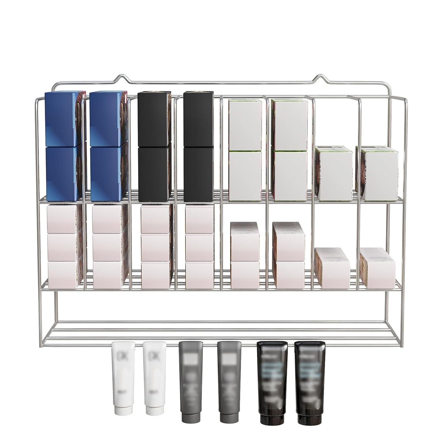 Hair Color Organizer Rack, 2 Tiers Hair Color Display Rack, Metal Salon ...