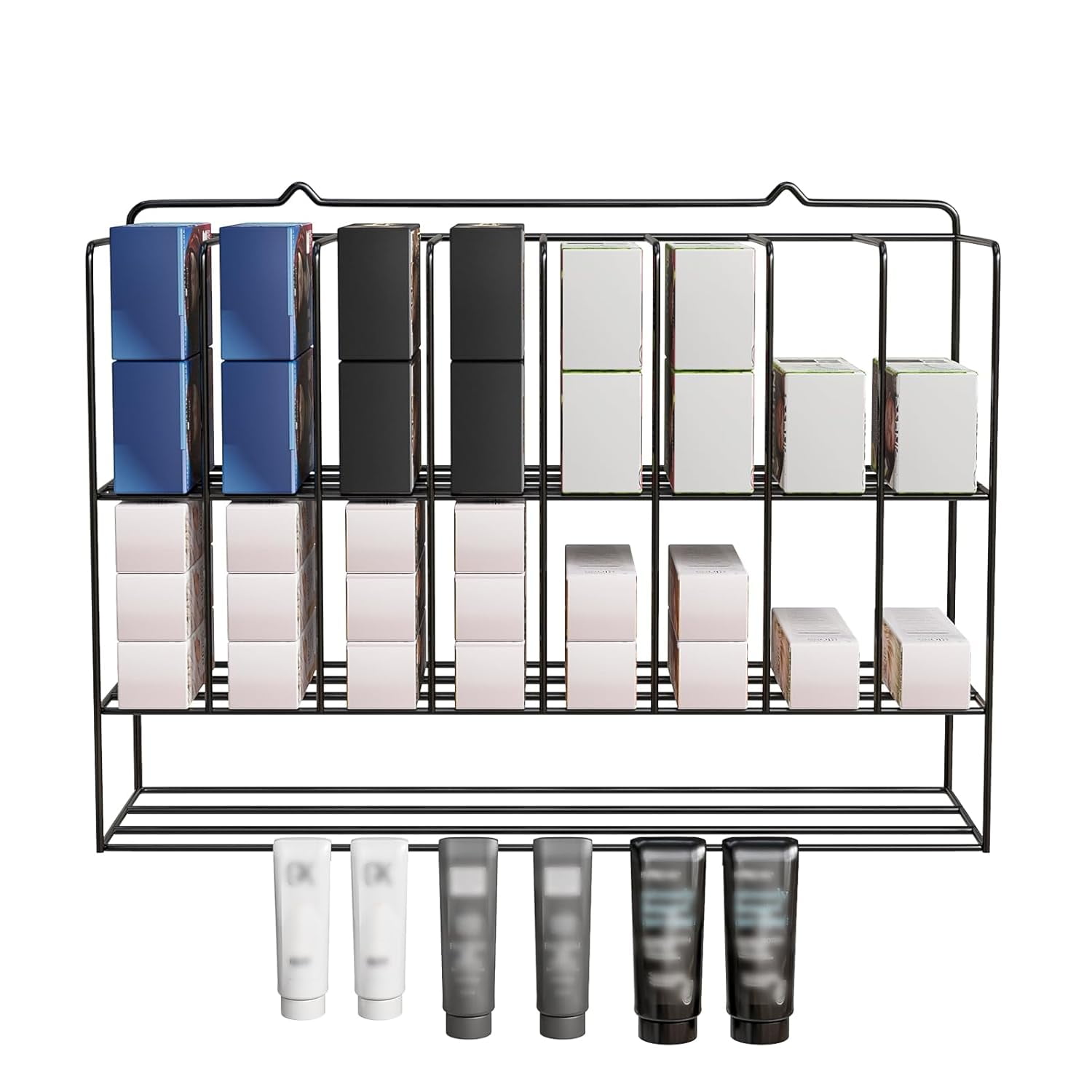 Hair Color Organizer Rack, 2 Tiers Hair Color Display Rack, Metal Salon ...