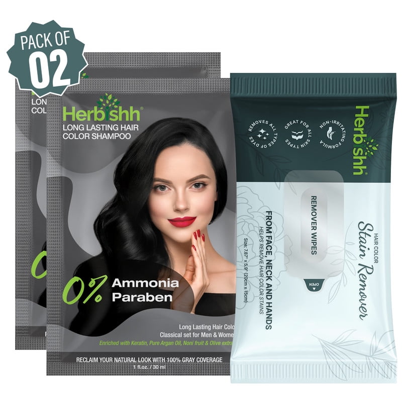 Hair Color Shampoo – Pack of 2 – 3-in-1 Dye, Conditioner & Cleanser ...
