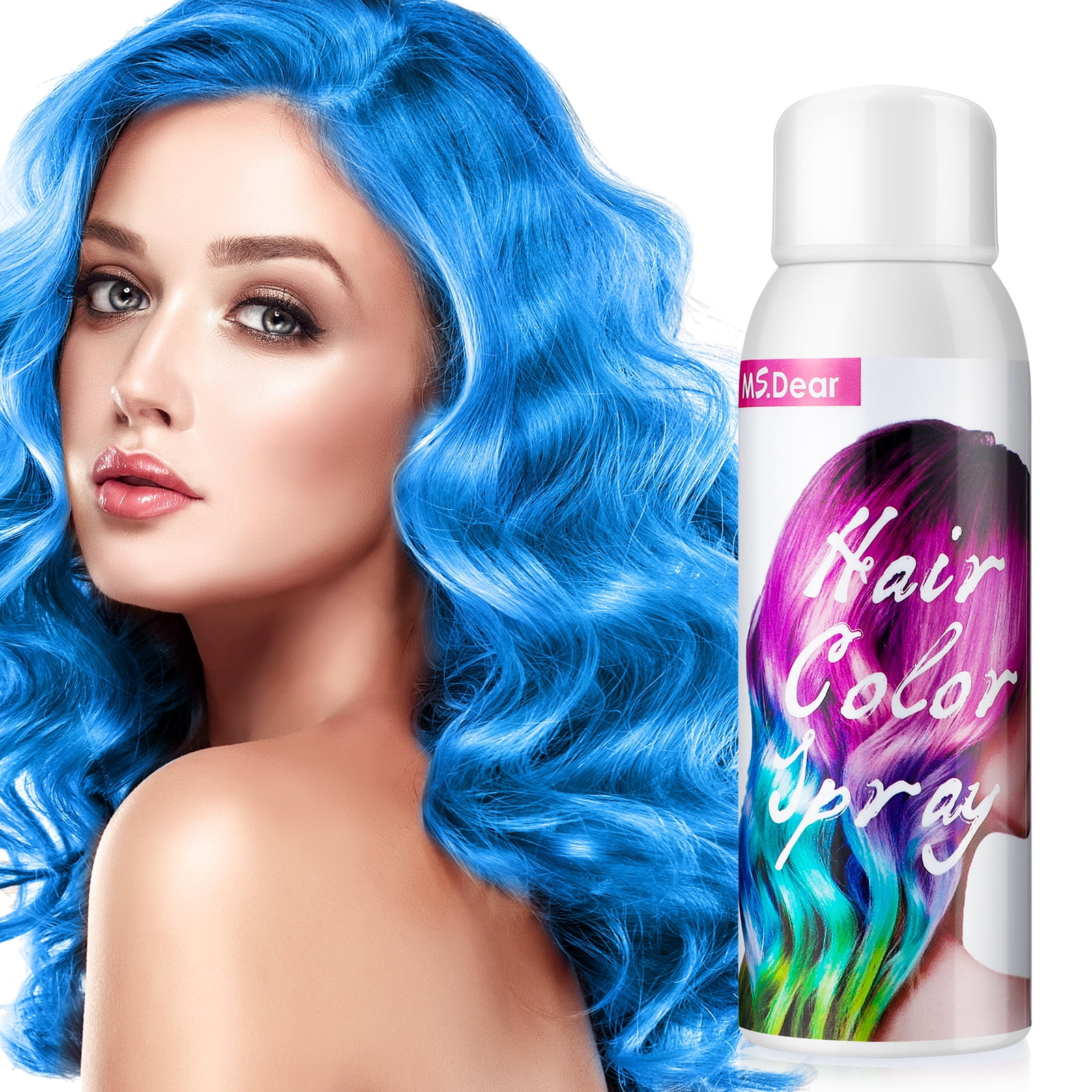 Hair Colour Spray, Blue Temporary Hair Color Spray One Time Hair Dye Hairspray, Hurtless, Fast ...