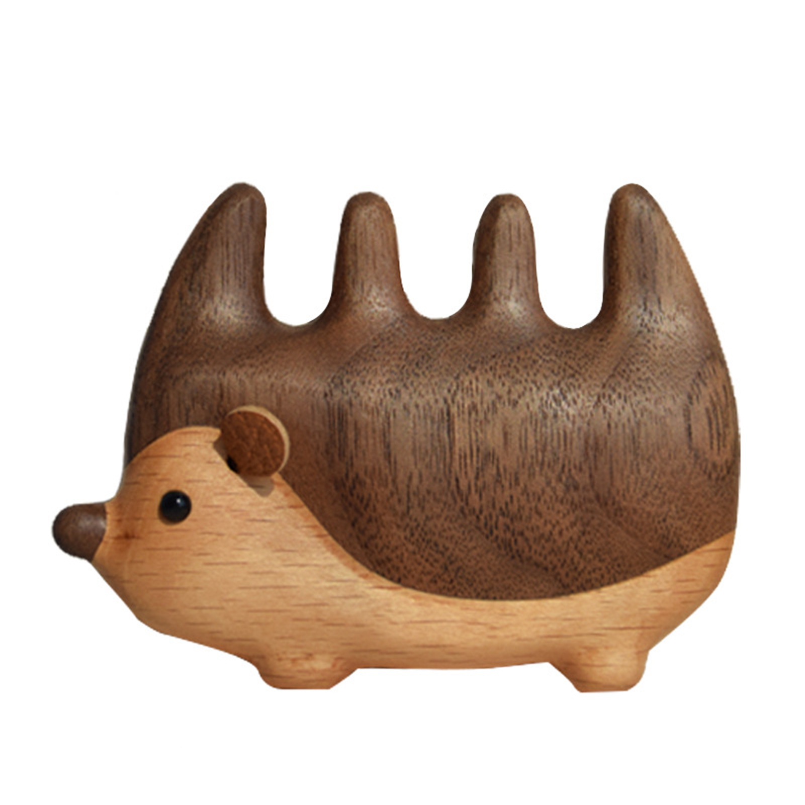 Hair Comb Anti-static Smooth Surface Handheld Pressing Acupoints Burr-free Hedgehog Shape Walnut ...