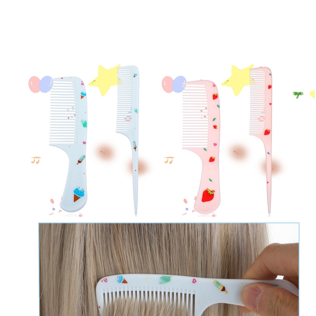 Hair Comb Set,Professional Comb Set for Indoor,QZS Reusable Plastic ...